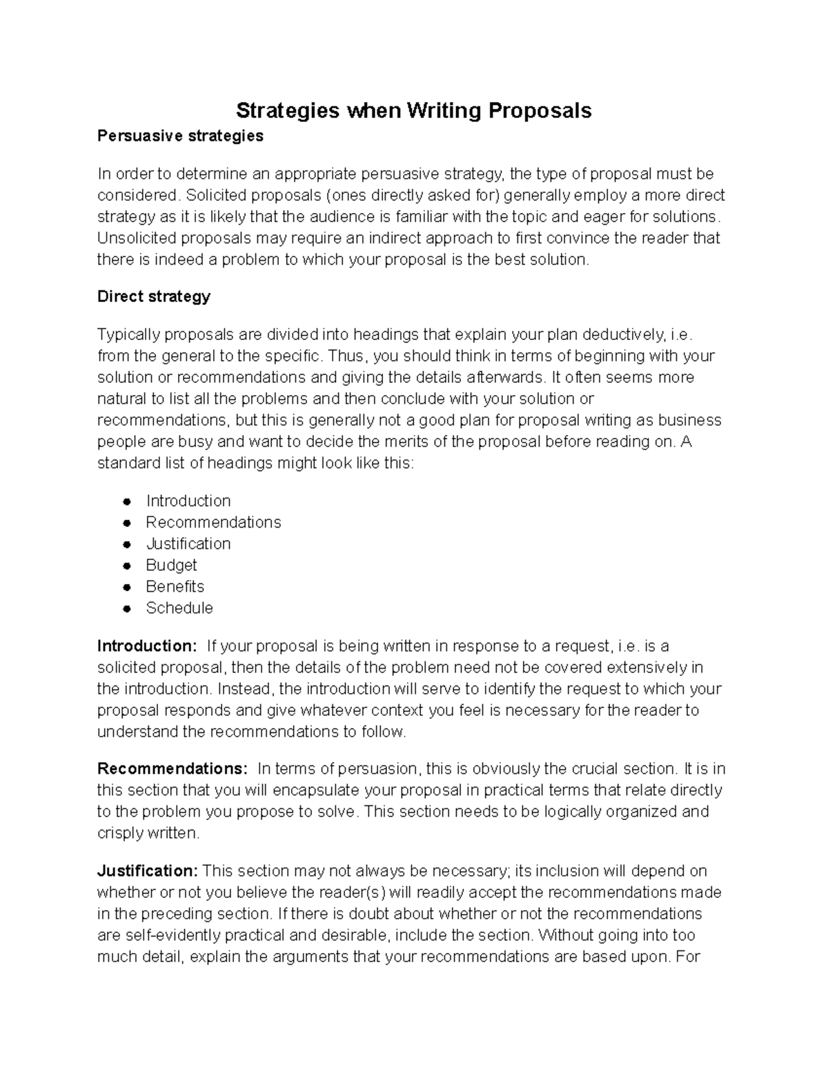 Strategies when Writing Proposals - Strategies when Writing Proposals ...