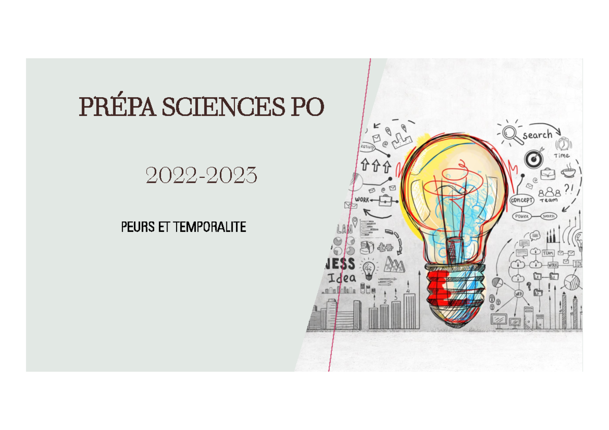 Présentation PEUR ET Temporalité - PRÉPA SCIENCES PO 2022 - 2023 PEURS ...