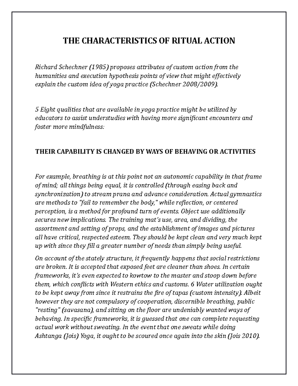 THE Characteristics OF Ritual Action - THE CHARACTERISTICS OF RITUAL ...