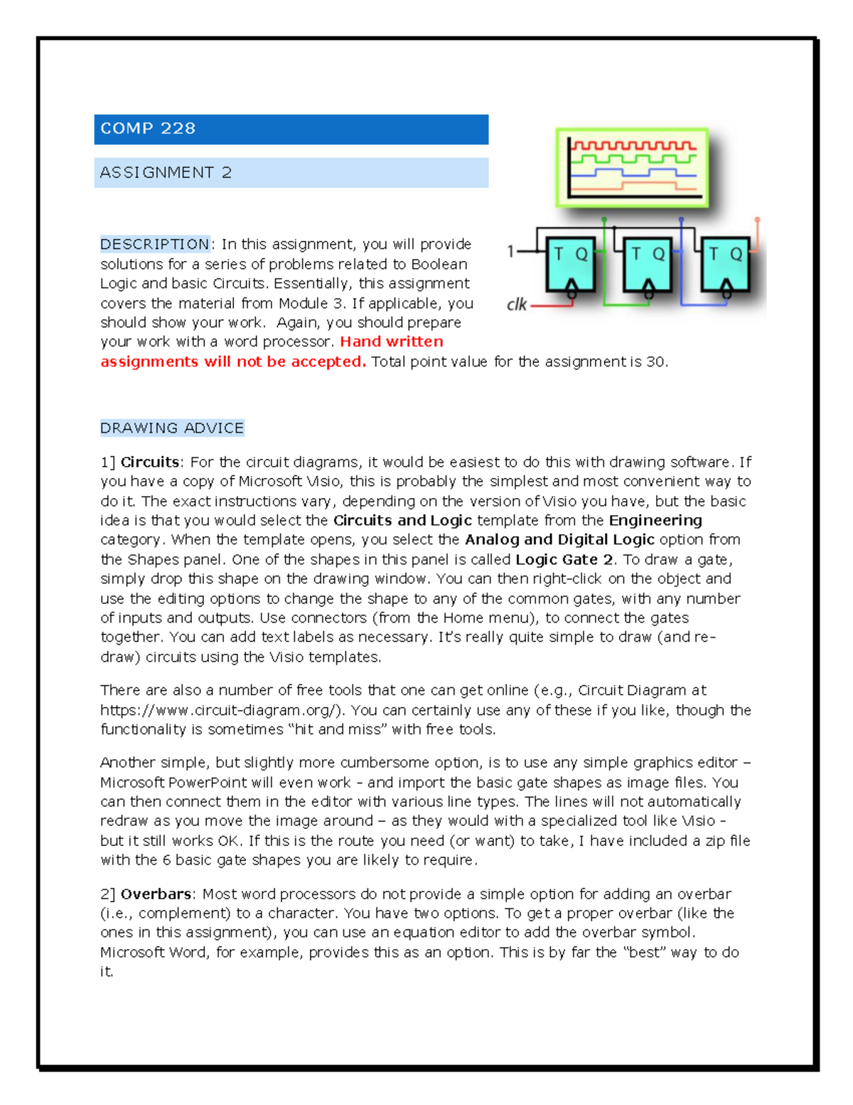 A2 COMP228 - concordia - COMP 22 8 ASSIGNMENT 2 DESCRIPTION: In this ...