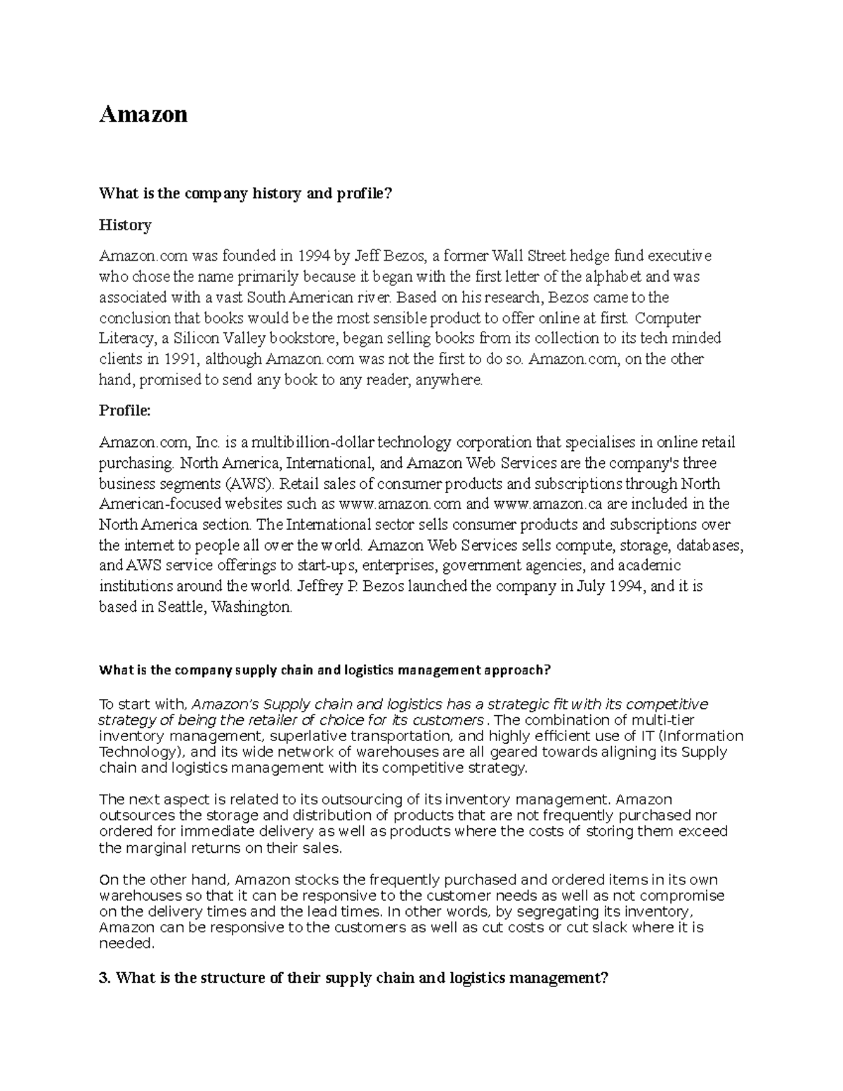 Amazon SCM - Human Resource Management - Studocu