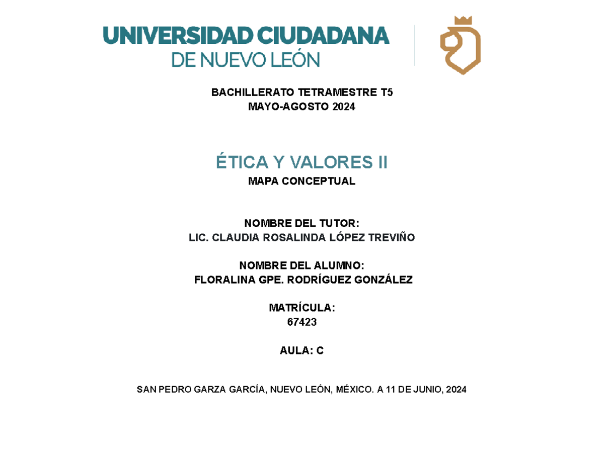 MAPA Conceptual Etica FGRG - BACHILLERATO TETRAMESTRE T MAYO-AGOSTO ...