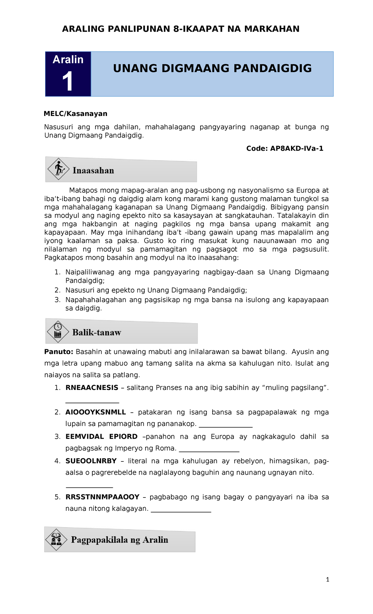 AP 8 Q4 student 1 2 - learning bs information technology - Aralin 1 ...