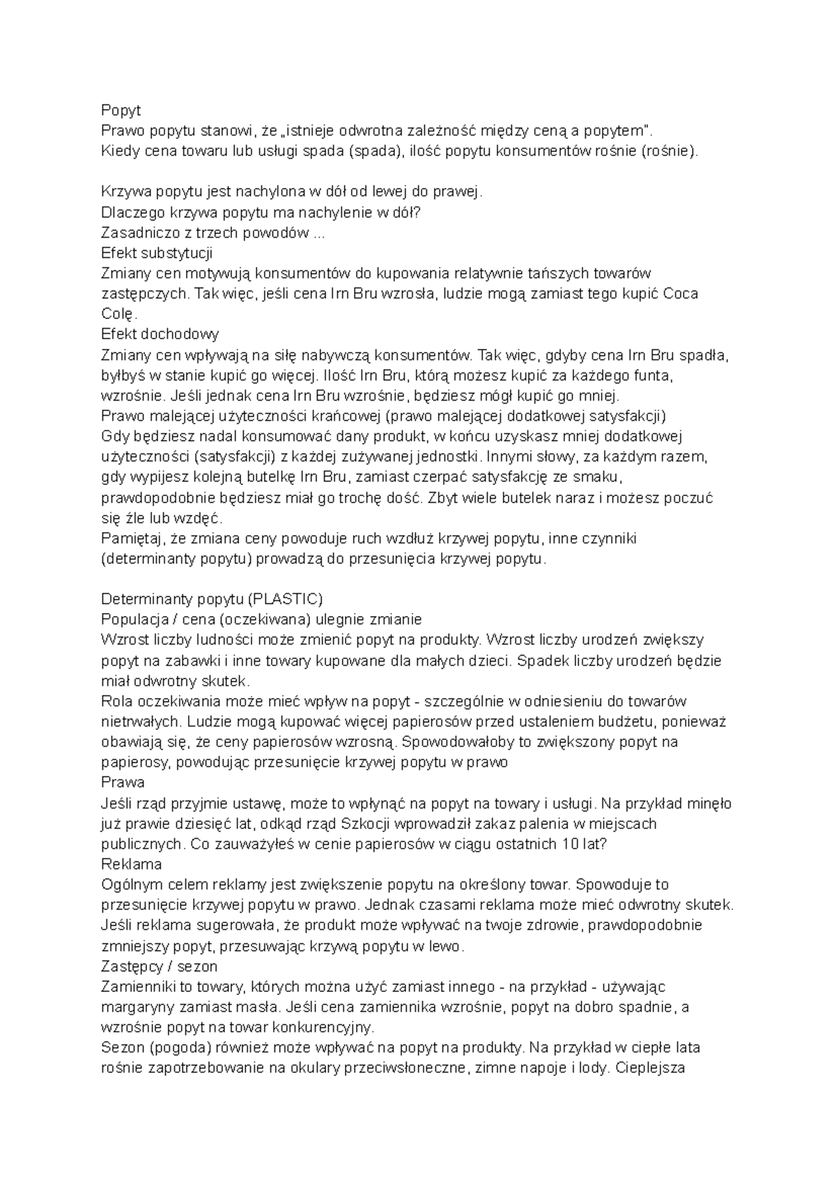 Popyt - Popyt Prawo popytu stanowi, że „istnieje odwrotna zależność ...