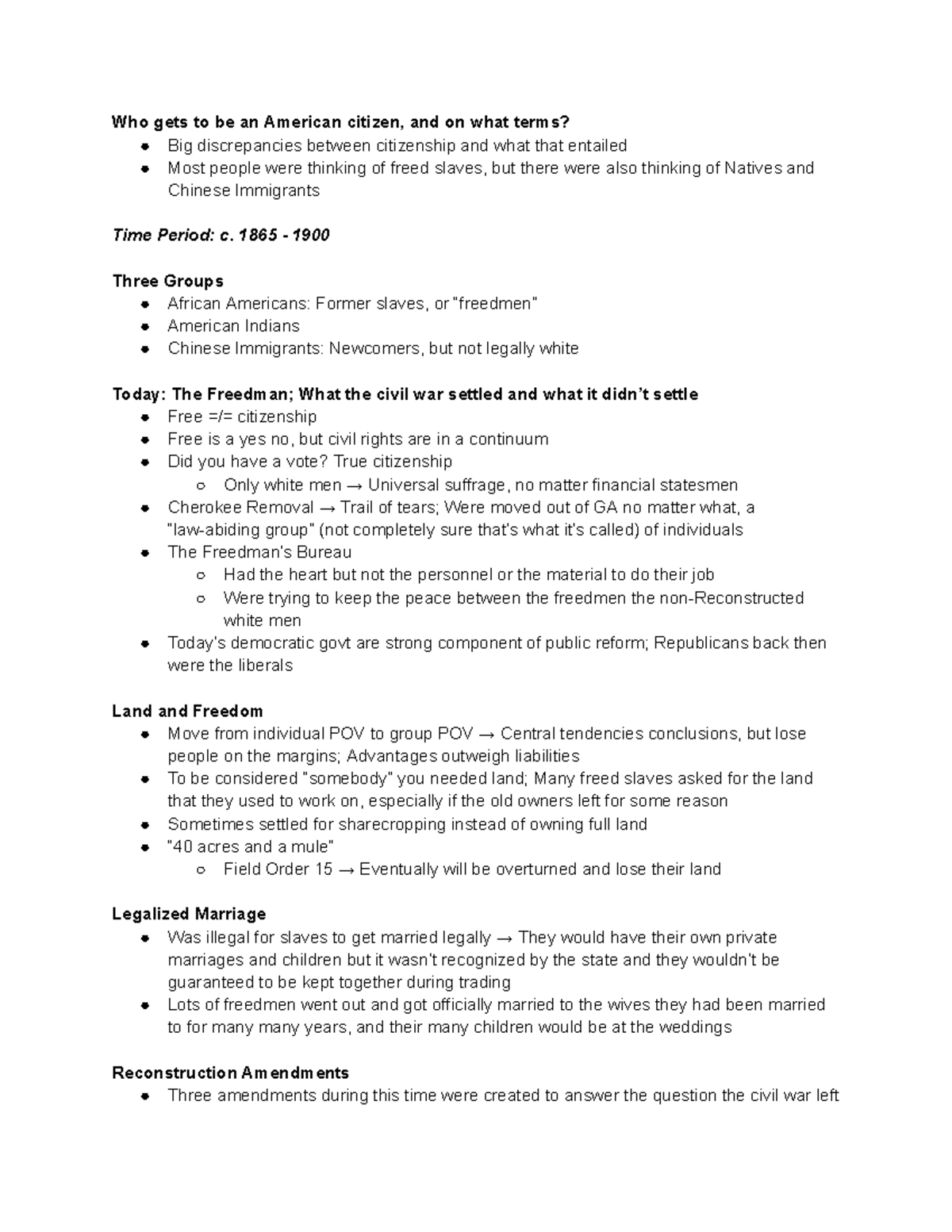CH 15 Reconstruction Citizenship - Who gets to be an American citizen ...