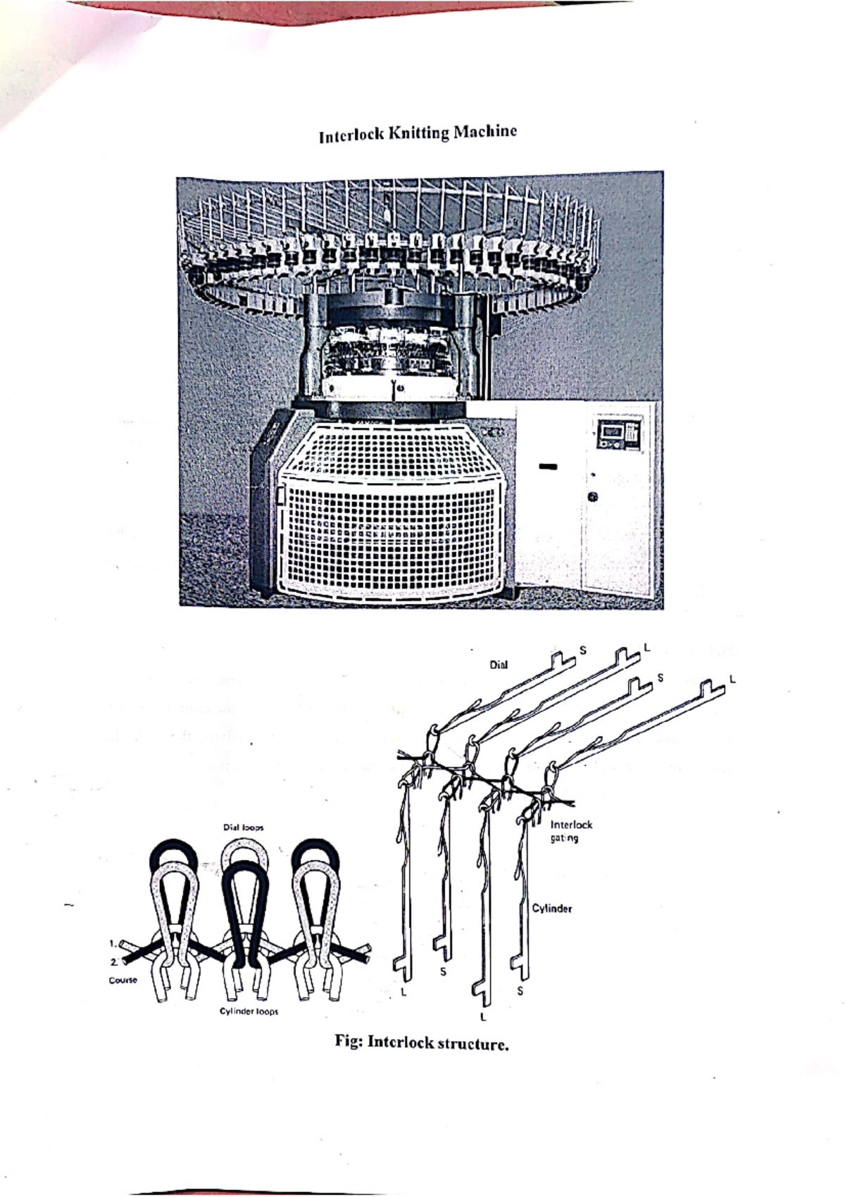 Interlock Knitting Machine - Textile engineering - Studocu