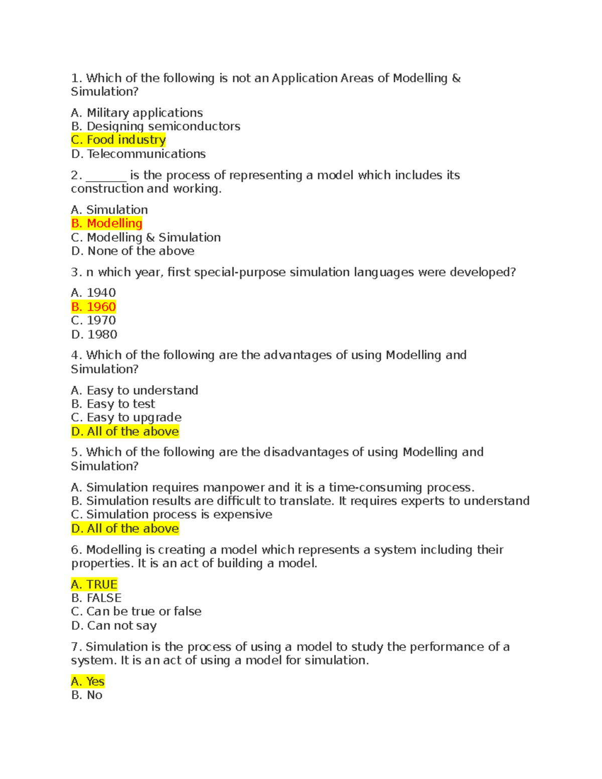 MCQ - System modelling and simulation - Which of the following is not ...