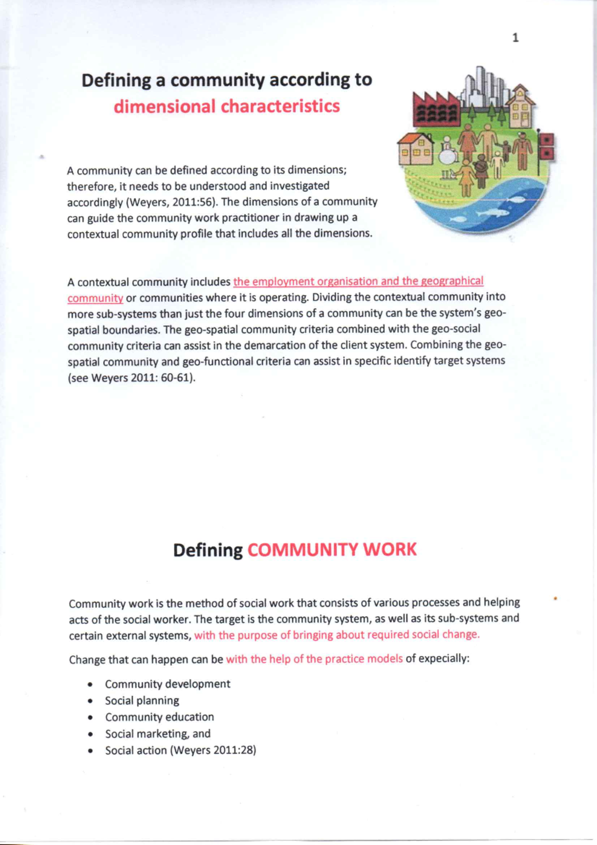 Community Work Practice Models and community work techniques - SCK3703 ...