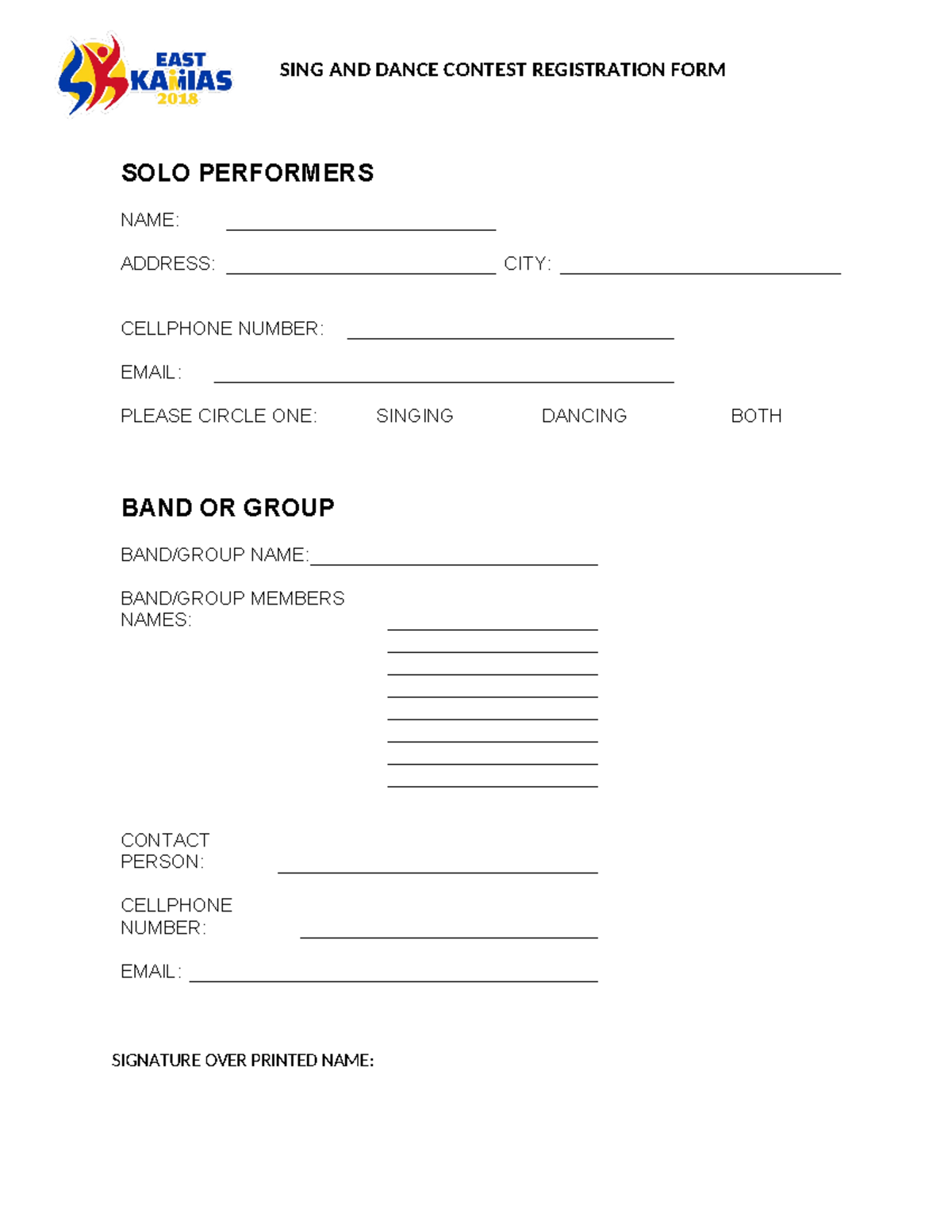 Registration FORM SND Contest 2022 - BS Legal Management - SING AND ...