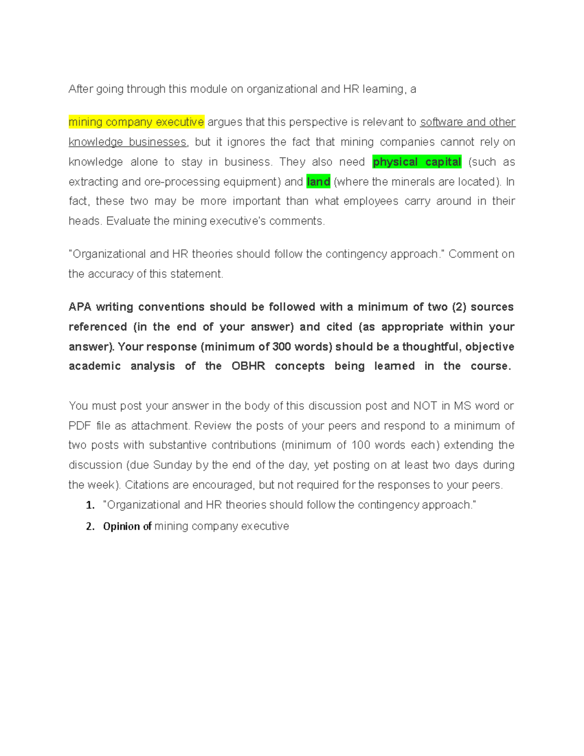 HRMT - weely assignment - Week 1 - After going through this module on ...