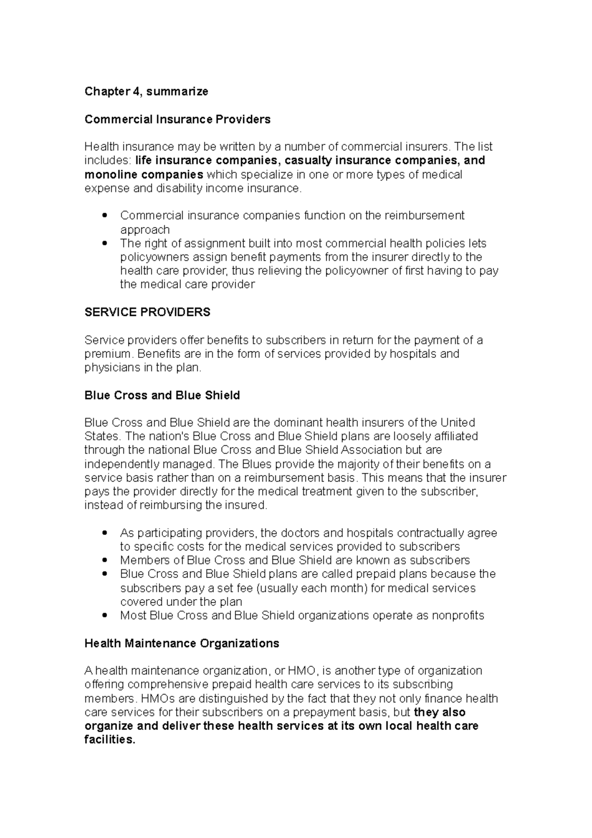 Chapter 4 - Apuntes de seguros - Chapter 4, summarize Commercial ...