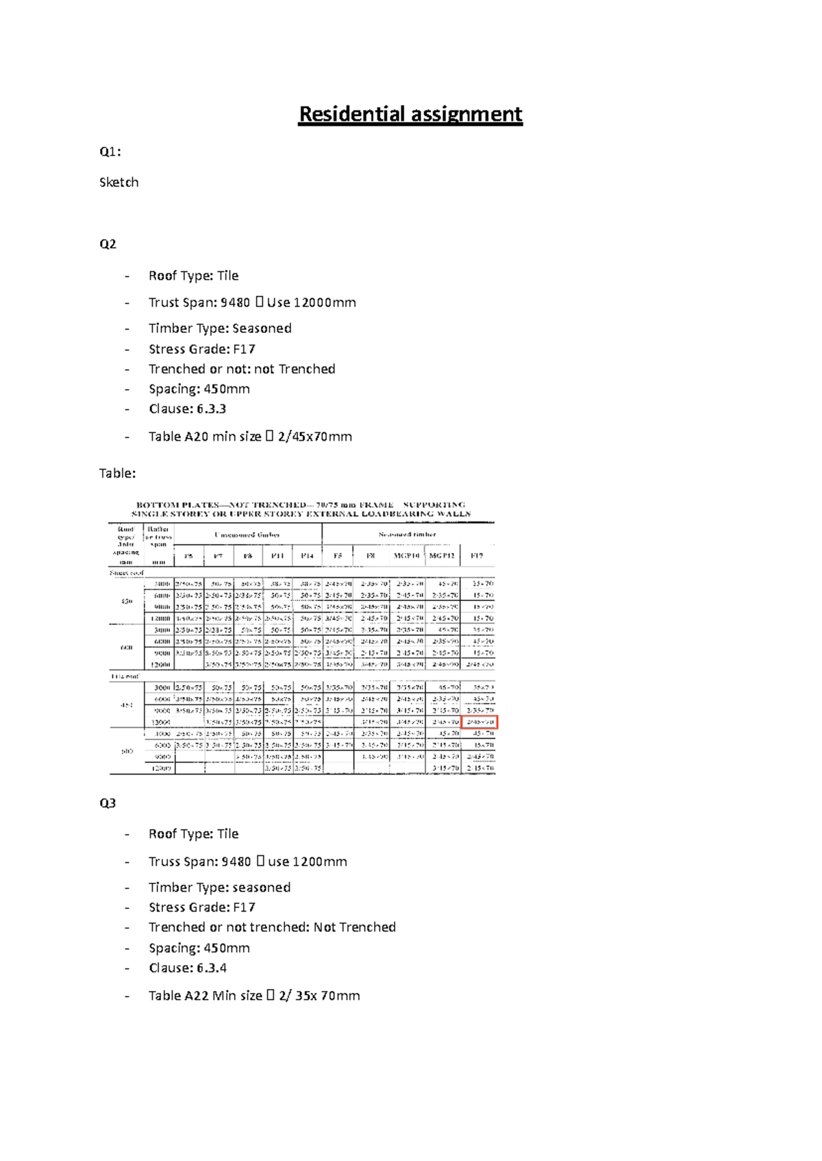 Hiii - Residential building - Residential assignment Q1: Sketch Q - Roof Type: Tile - Trust Span ...