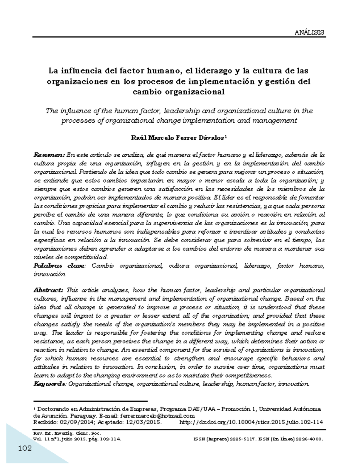 LA Influencia DEL Factor Humano - ANÁLISIS La influencia del factor ...