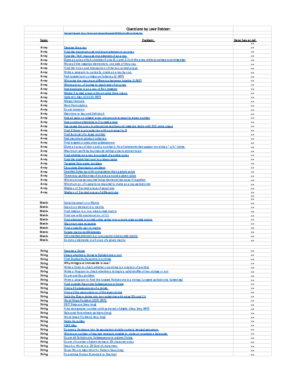 Final 450 - none - Questions by Love Babbar: Youtube Channel: - Studocu