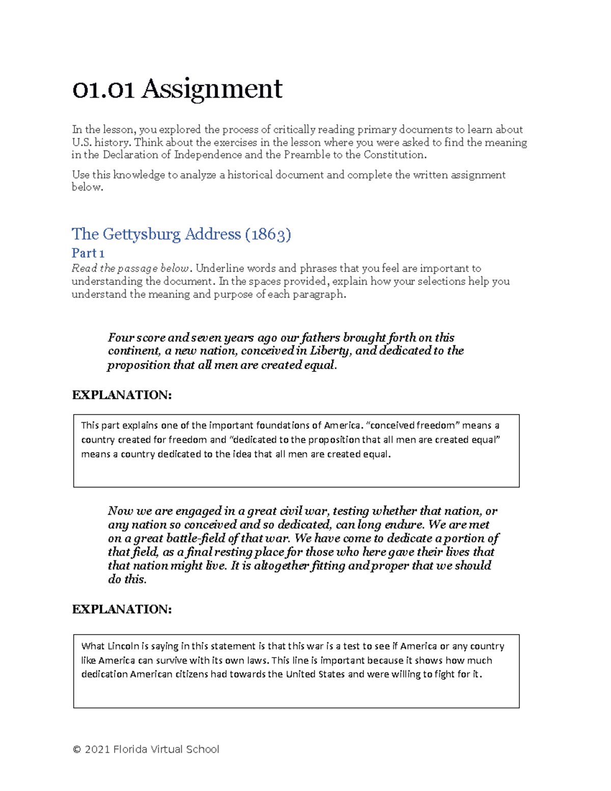 0101 assignment template - 01 Assignment In the lesson, you explored the process of critically ...