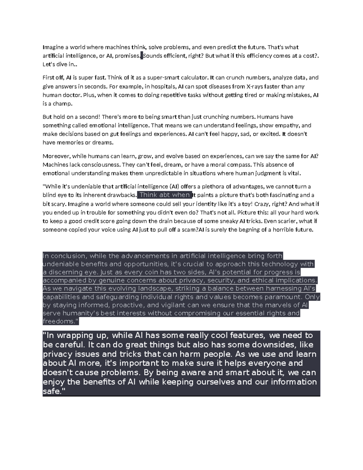English - there is no additional information - Imagine a world where ...