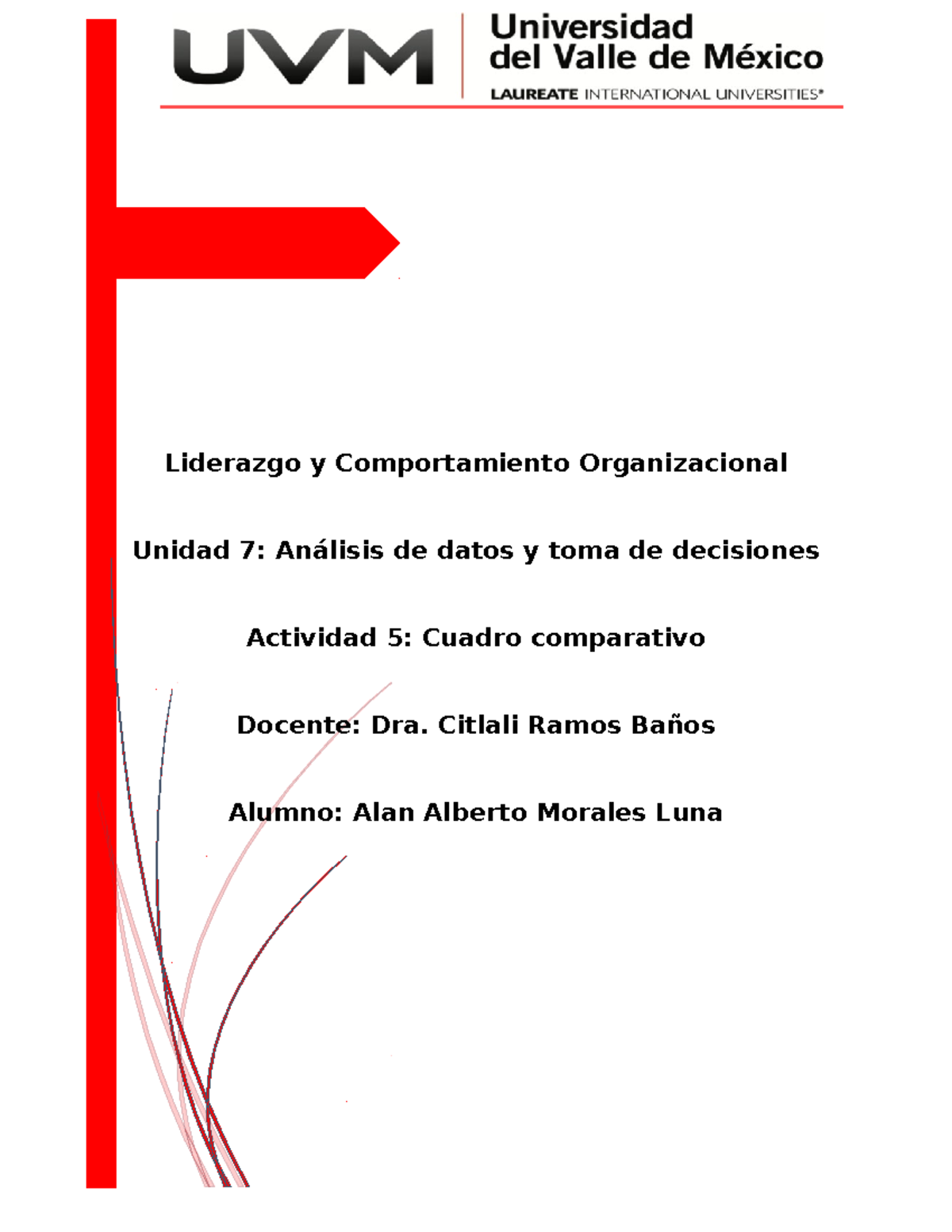 Cuadro comparativo A5 - Actividad 5 - Liderazgo y Comportamiento Organizacional Unidad 7 ...