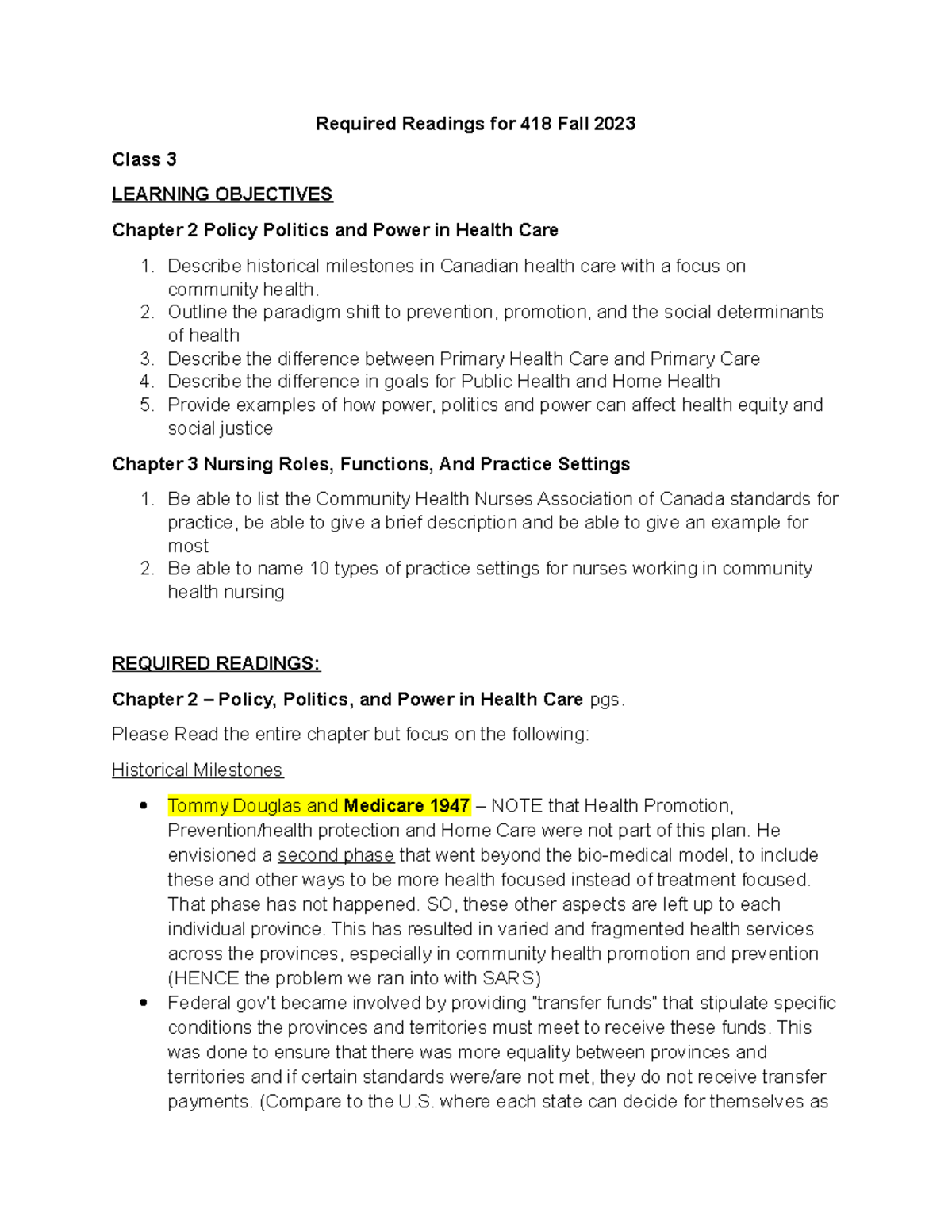 Class 3 - Notes on textbook ch - Required Readings for 418 Fall 2023 ...