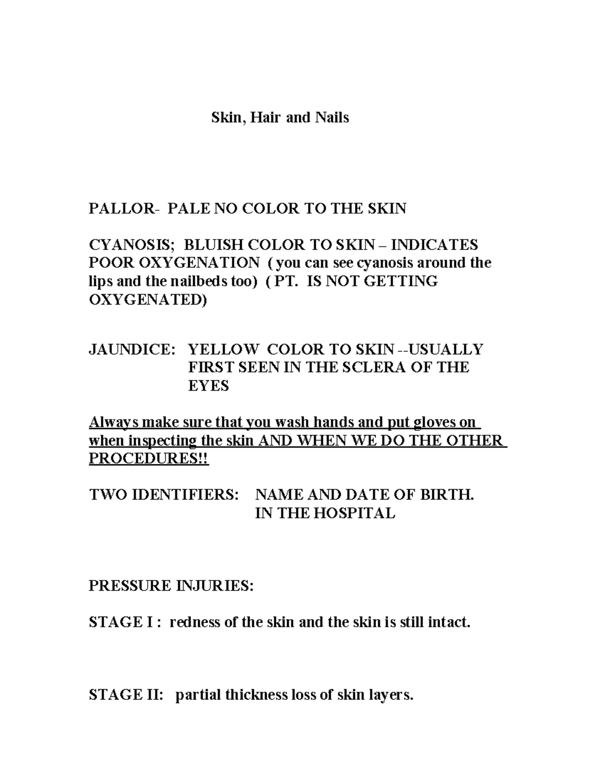 LAB Notes SKIN, HAIR AND Nails Revision - Adelphi - Skin, Hair and ...