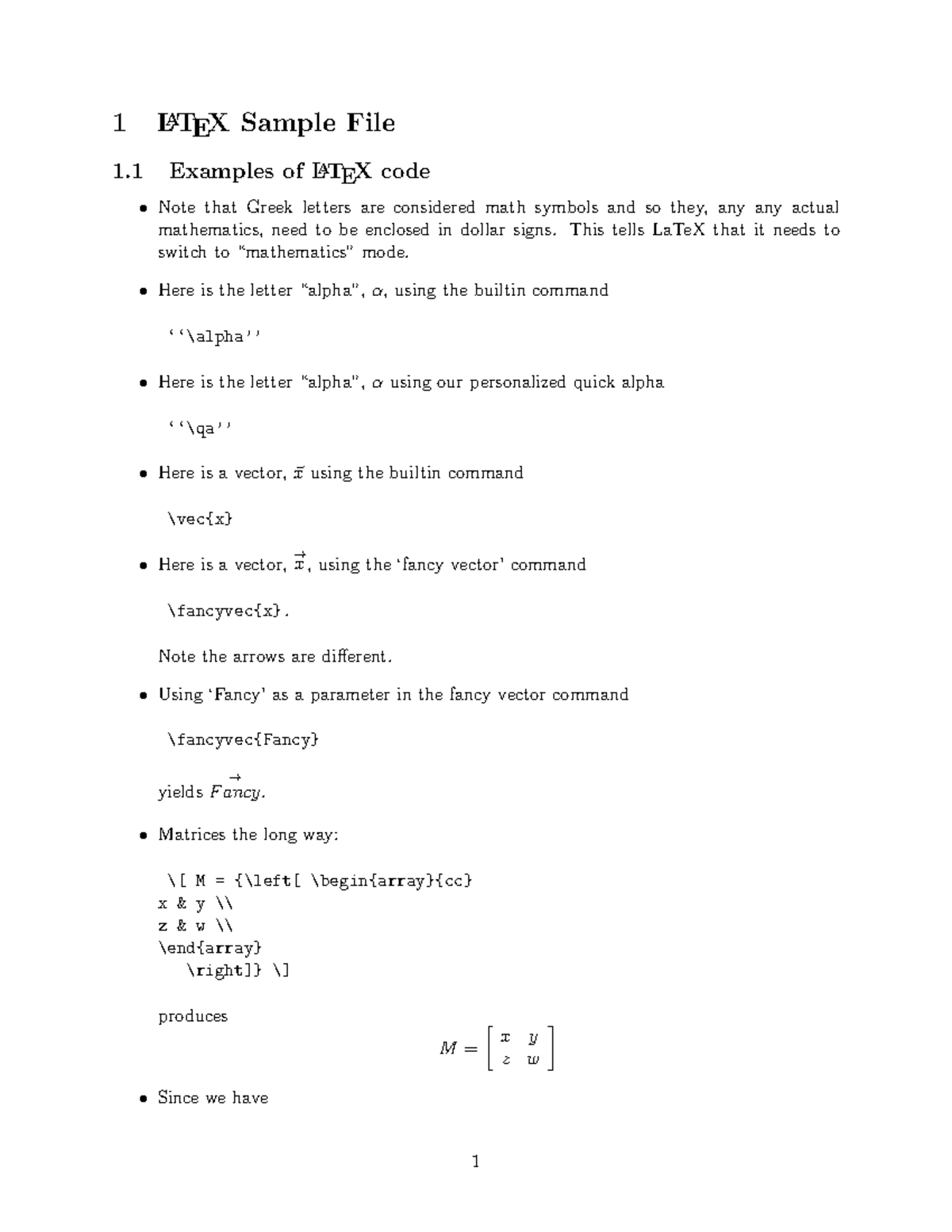 Latex Sample File - asdfasd - 1 LATEX Sample File 1 Examples of LATEX ...