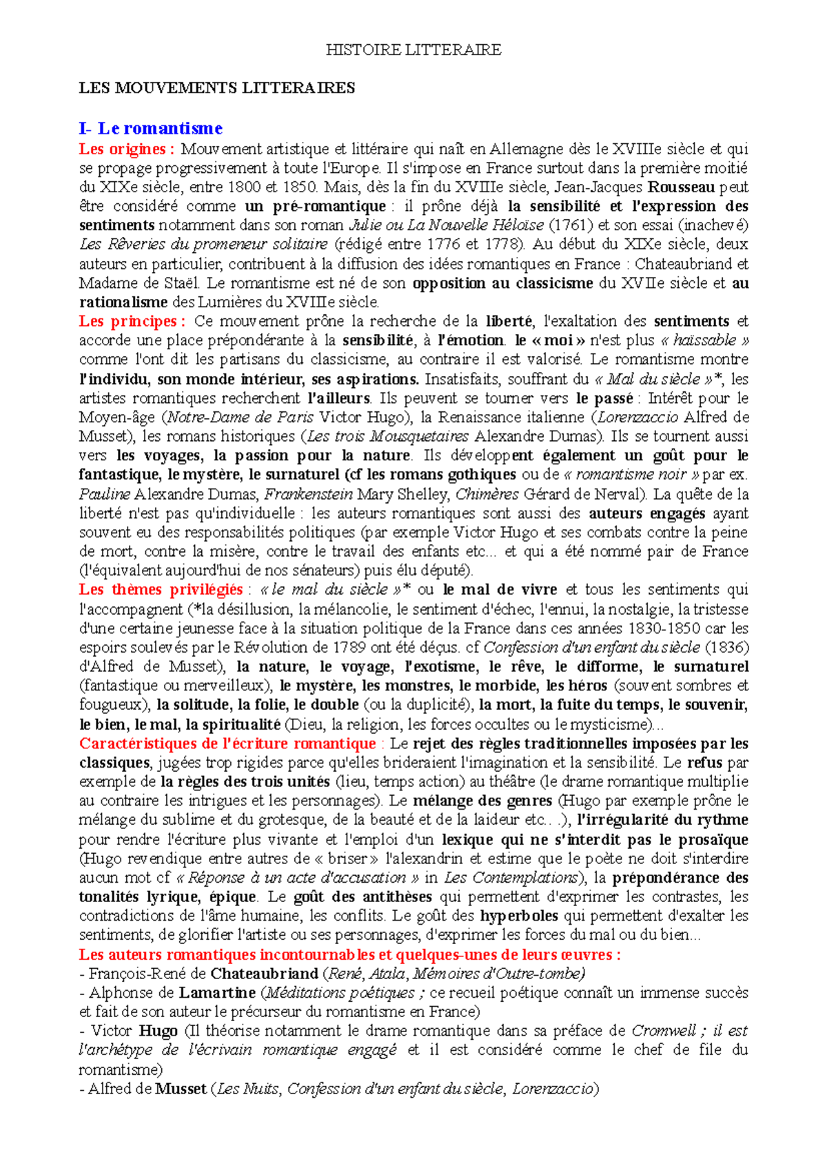 Les Mouvementslittérairesetartistiques-XIXe XXe XXIesiècle - HISTOIRE ...