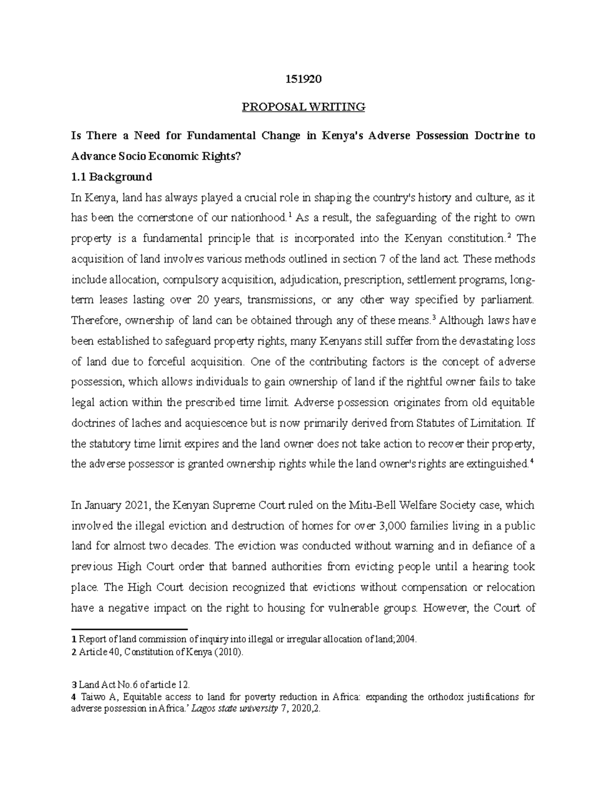 Legal Research and Writing Proposal - 151920 PROPOSAL WRITING Is There ...