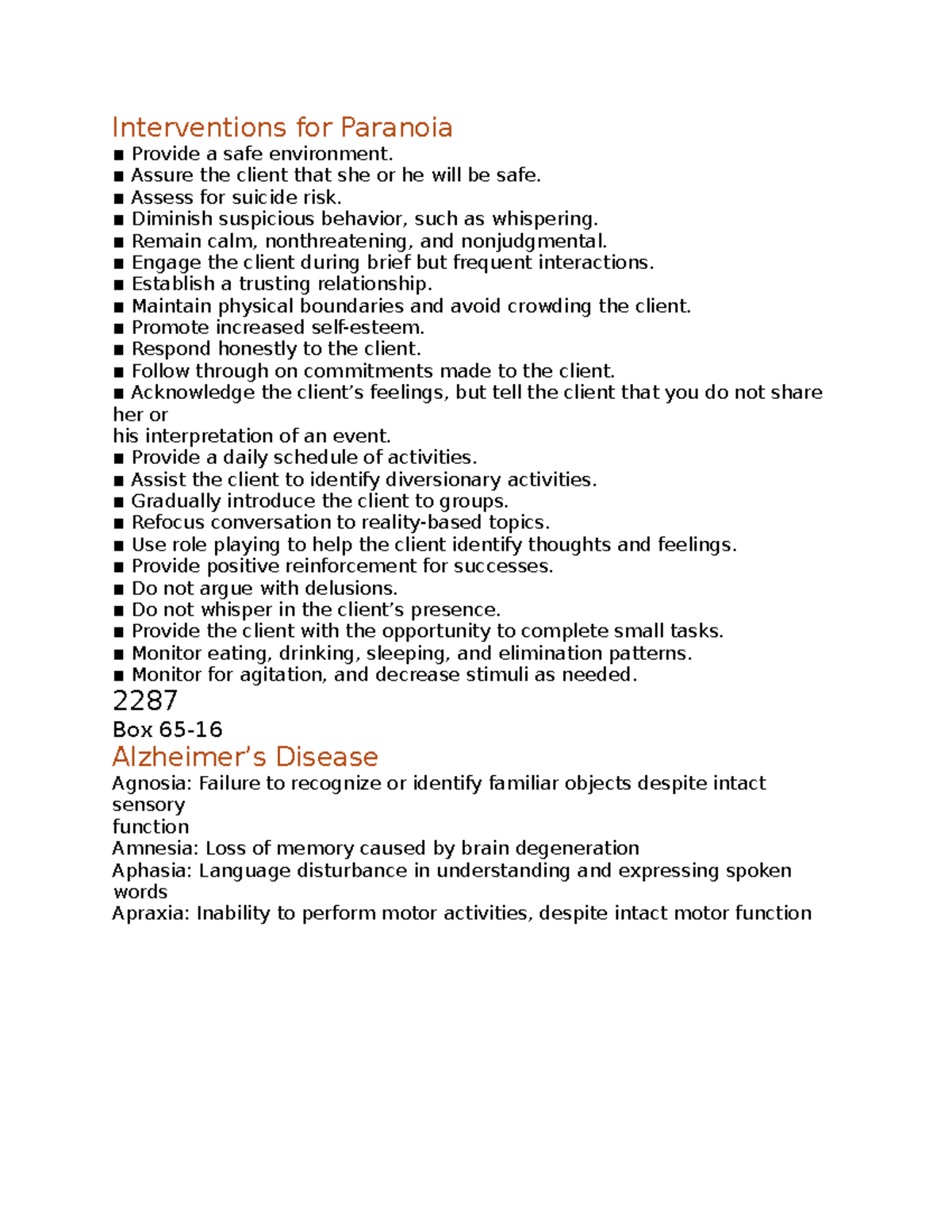 A Interventions for Paranoia - Interventions for Paranoia Provide a ...