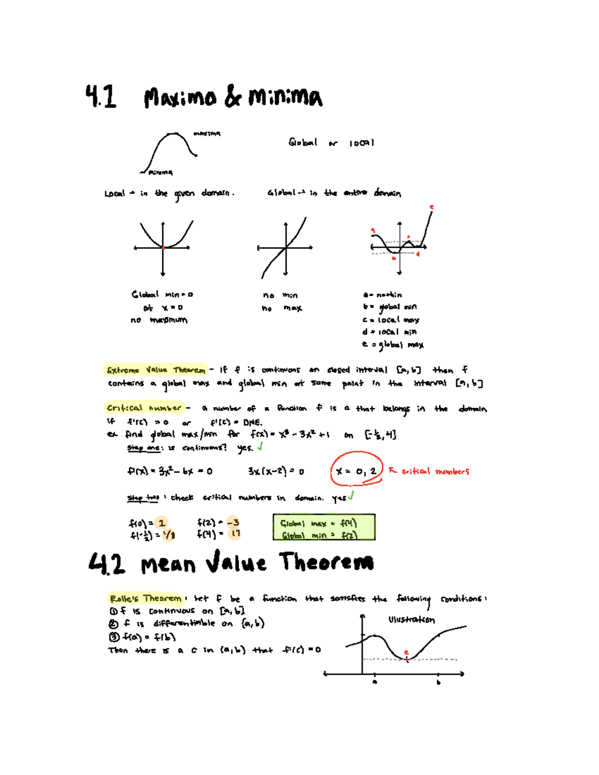 Chapter 4 - 4 Maxima minima Global J local or minima Local Global the ...