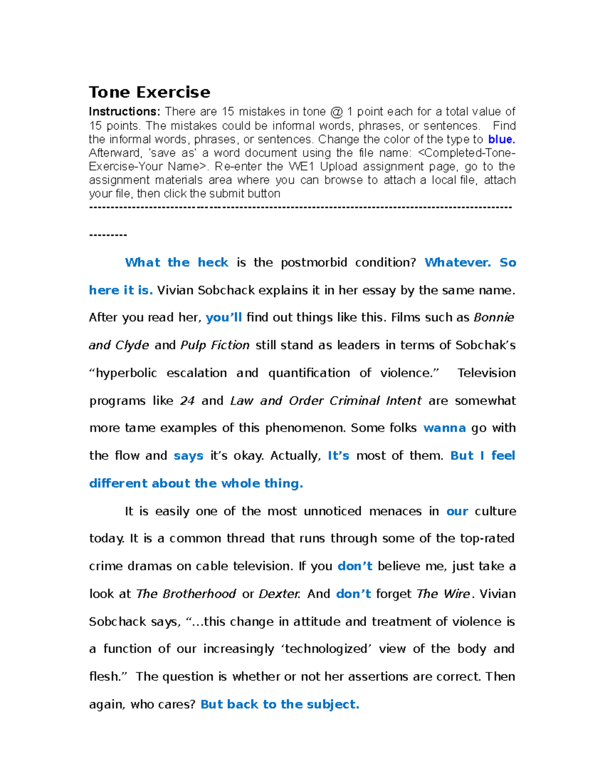 Completed-Tone-Exercise-Kiarra Eaddy - Tone Exercise Instructions ...