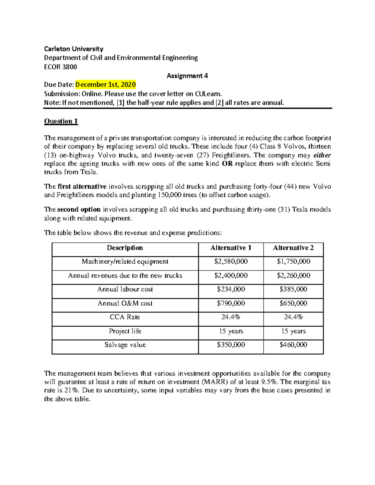 Assignment 4 - Carleton University Department of Civil and ...