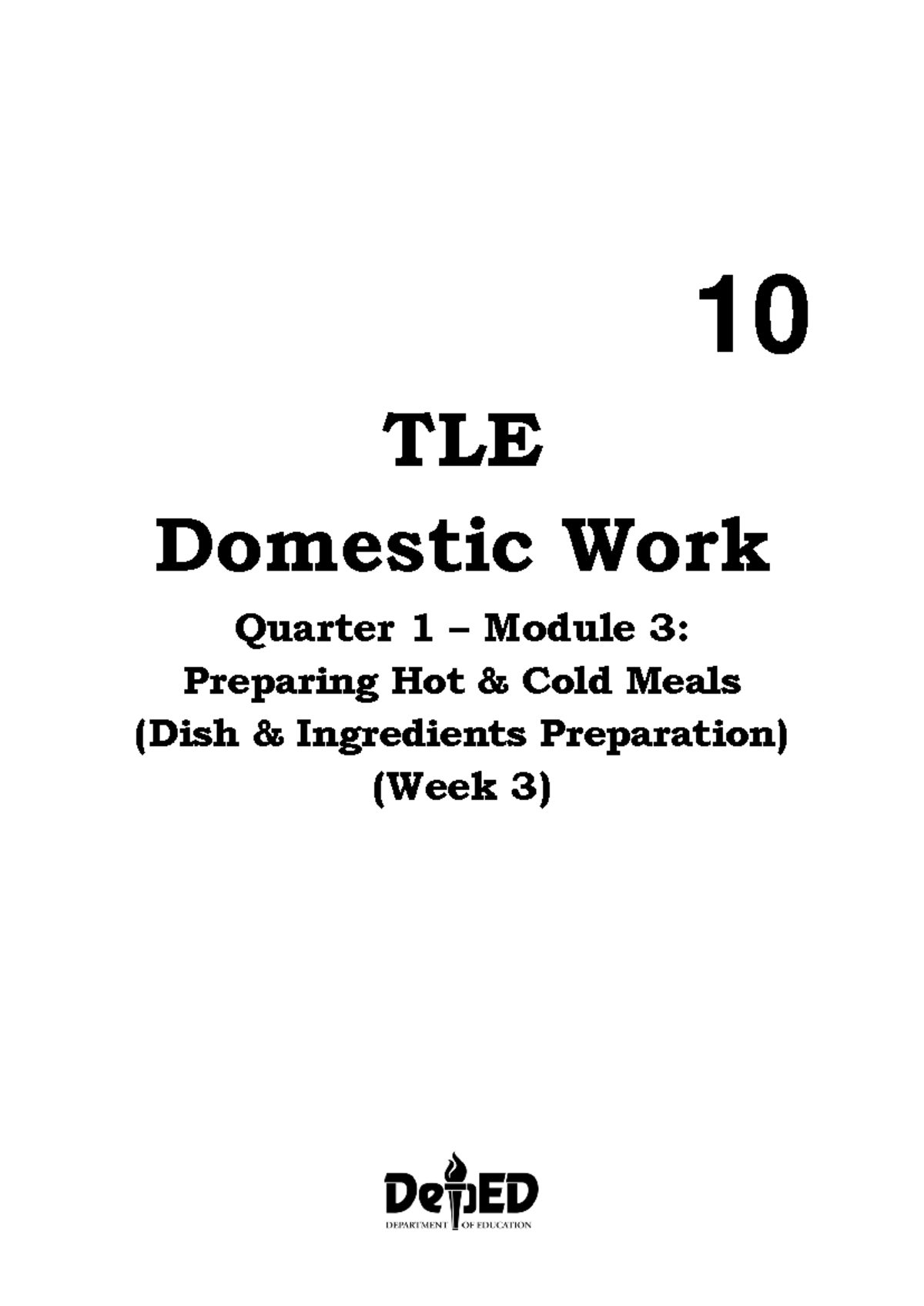 3 Q1 TLE Domestic WORK 10 - 10 TLE Domestic Work Quarter 1 – Module 3 ...
