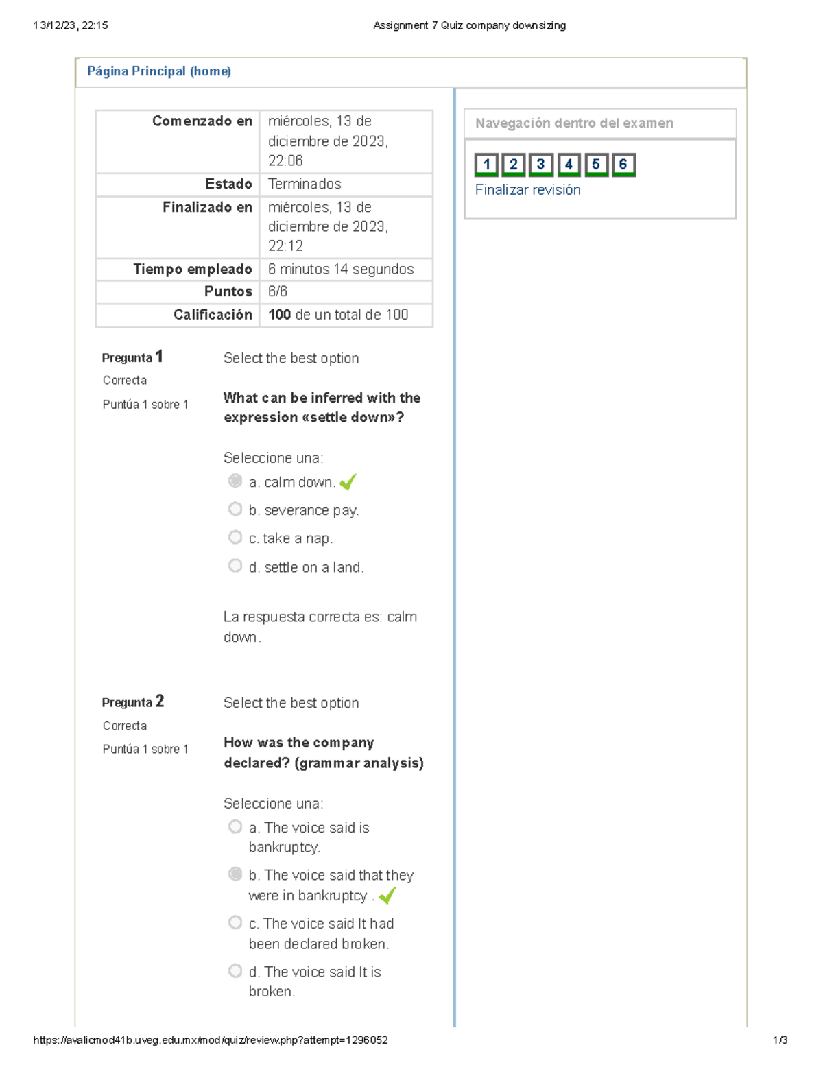 Assignment 7 Quiz company downsizing - 13/12/23, 22:15 Assignment 7 Quiz company downsizing ...