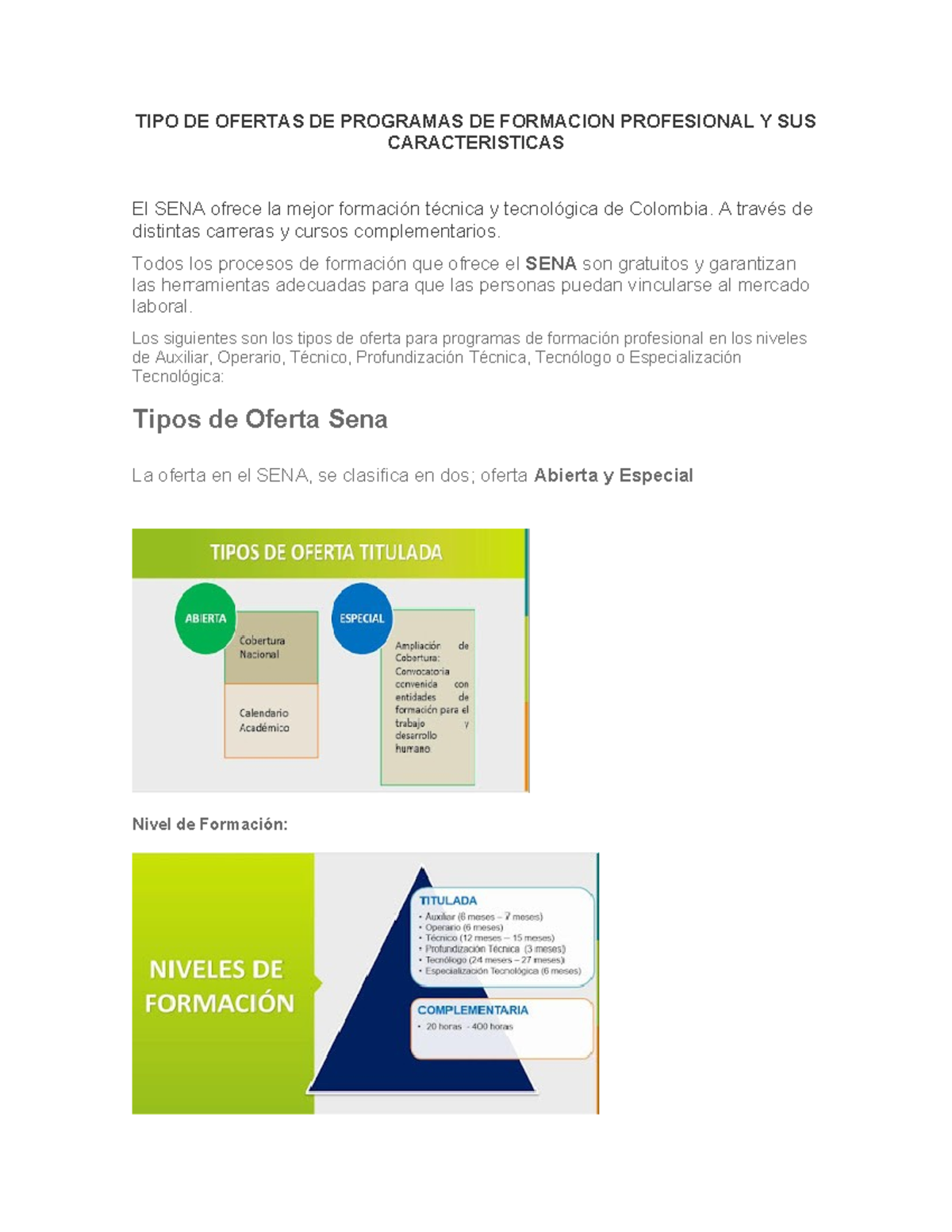 TIPO DE Ofertas DE Programas DE Formacion Profesional Y SUS ...