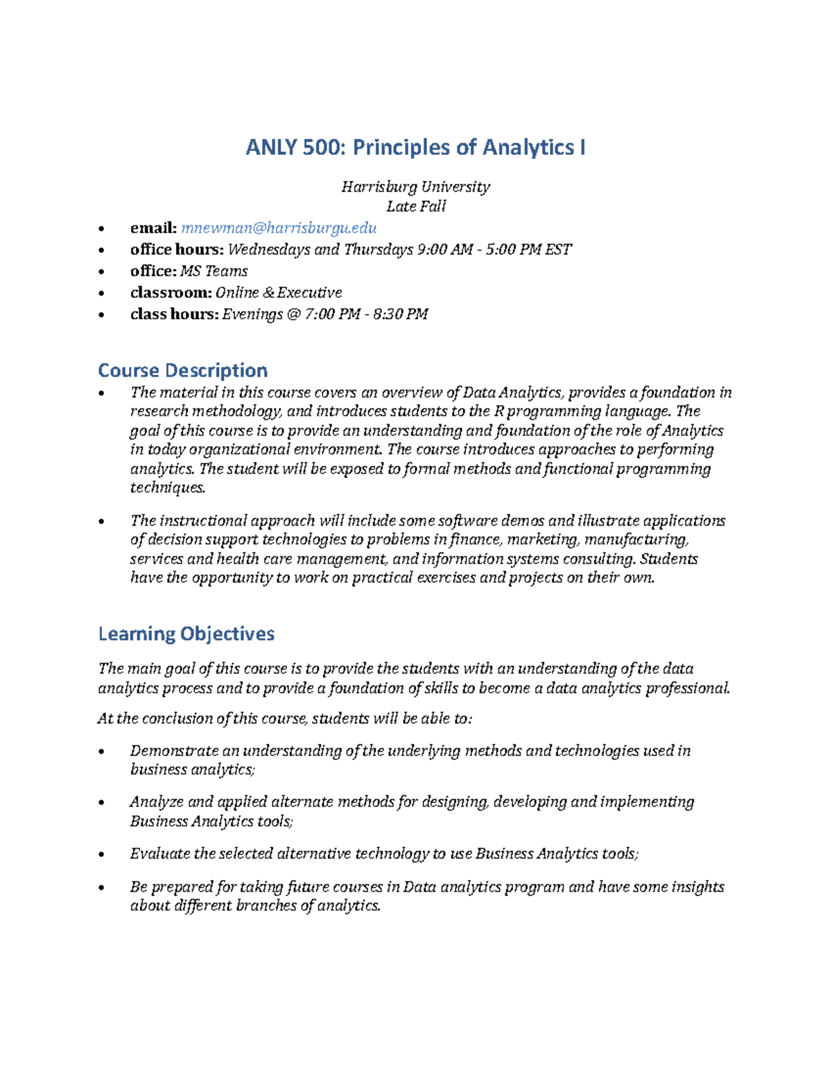 ANLY-500-Syllabus - work - ANLY 500: Principles of Analytics I ...