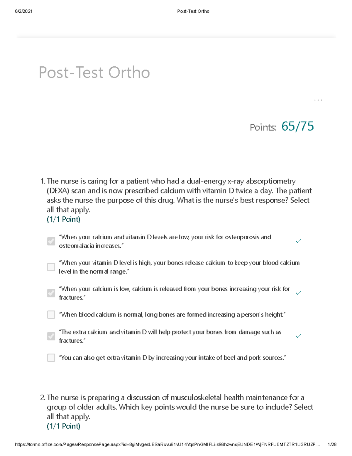 Post-Test Ortho - notes - - Studocu