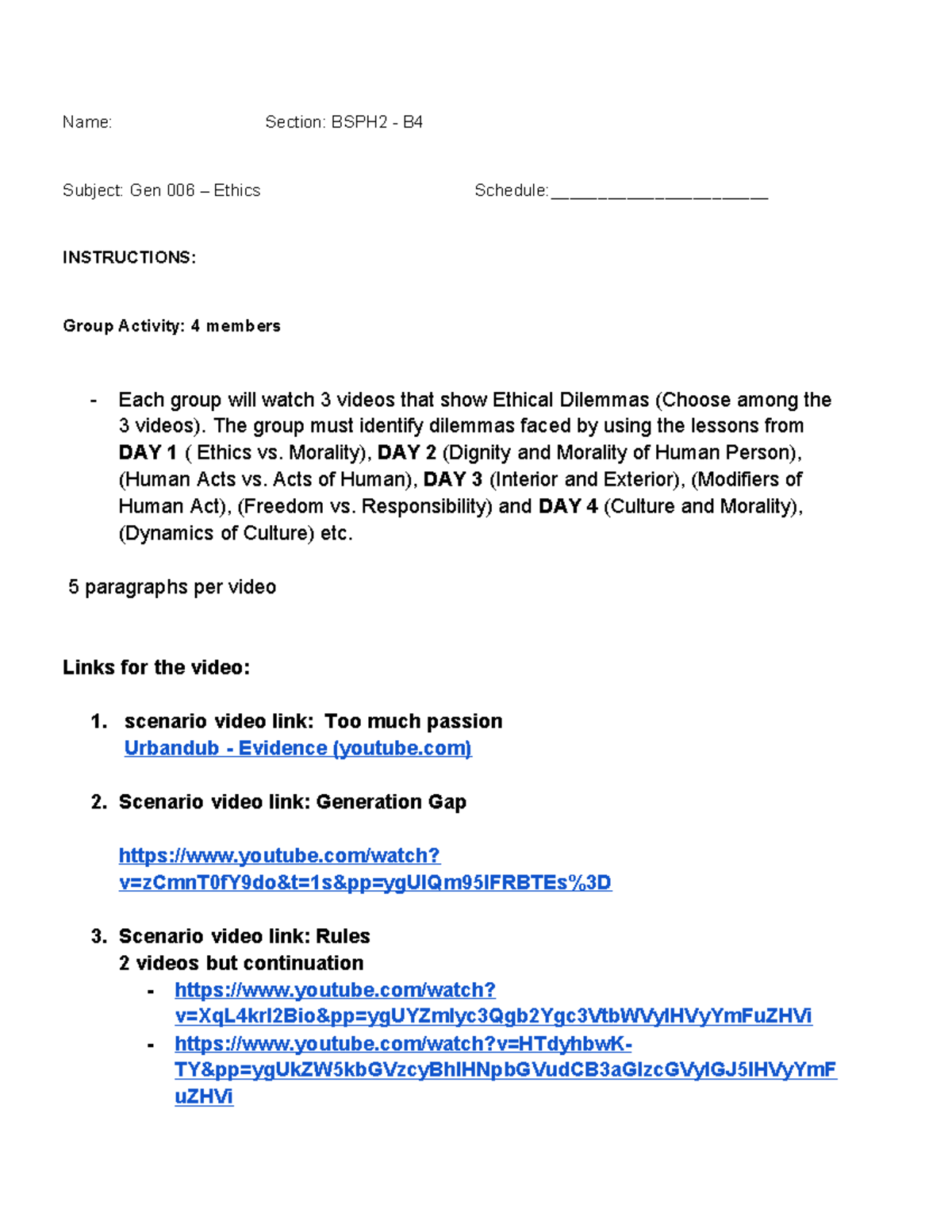 GEN 006 Activity 2 - mptes - Name: Section: BSPH2 - B Subject: Gen 006 ...