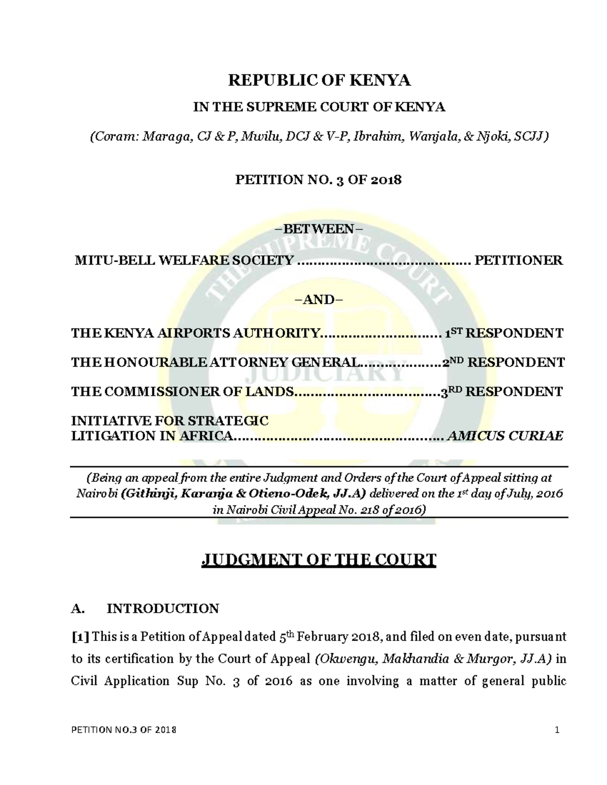 Petition-3 - Good information - REPUBLIC OF KENYA IN THE SUPREME COURT ...