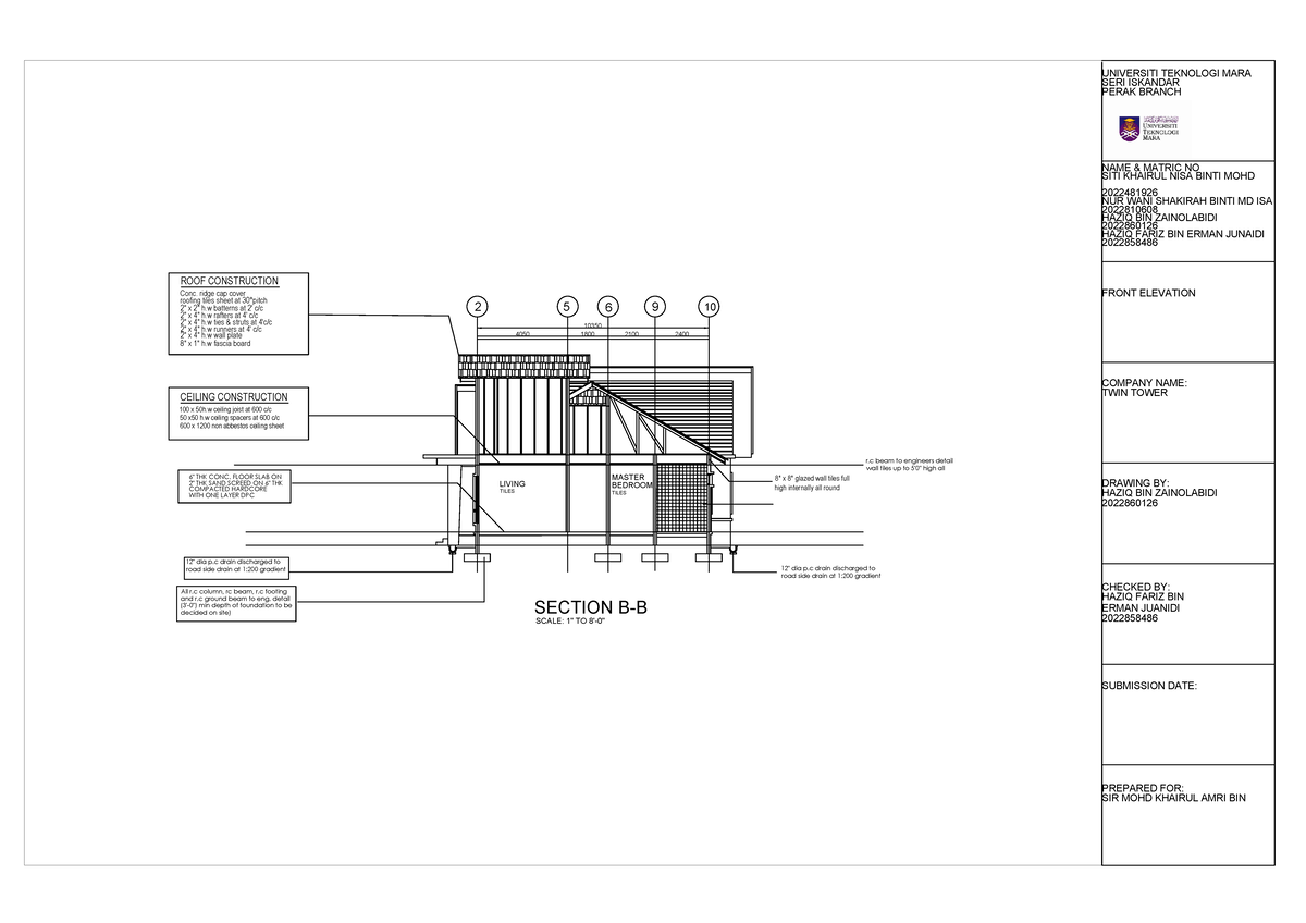 Section B - SECTION B-BSCALE1''TO8'0'' SECTION B-B SCALE: 1" TO 8'-0 ...