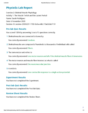 Physio Ex Exercise 2 Activity 1 Lab Report - PhysioEx Lab Report ...