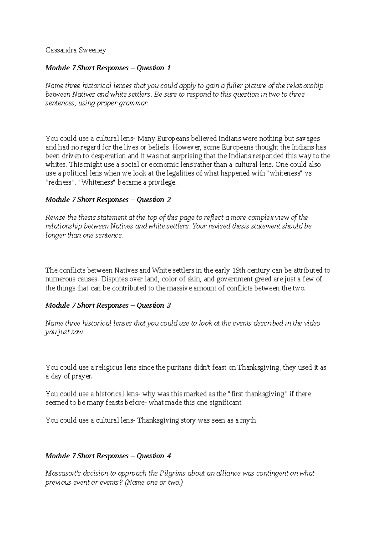 History 200 Module 7-2 - Cassandra Sweeney Module 7 Short Responses ...