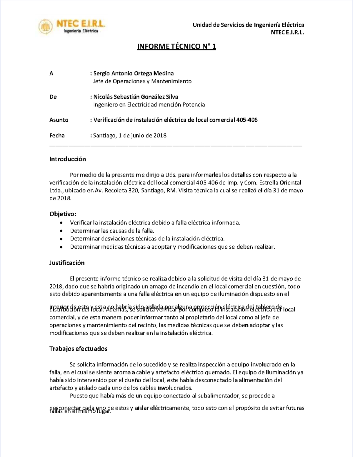 Pdf-informe-tecnico-n-1 compress - NTEC E.I.R.L E.I.R. INFORME TÉCNICO N° 1INFORME TÉCNICO N° 1 ...