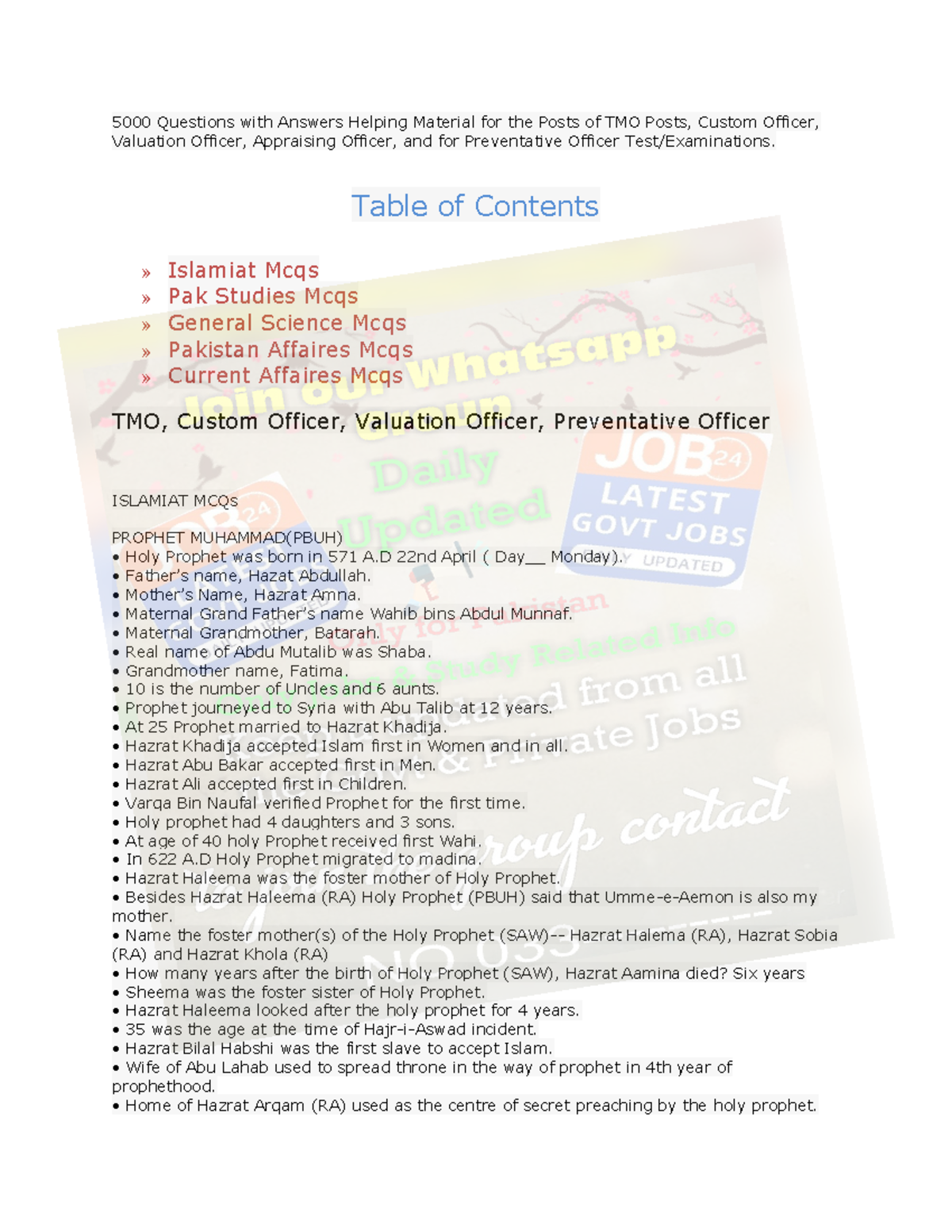 5000 mcqs for all kind of test-1 - 5000 Questions with Answers Helping ...