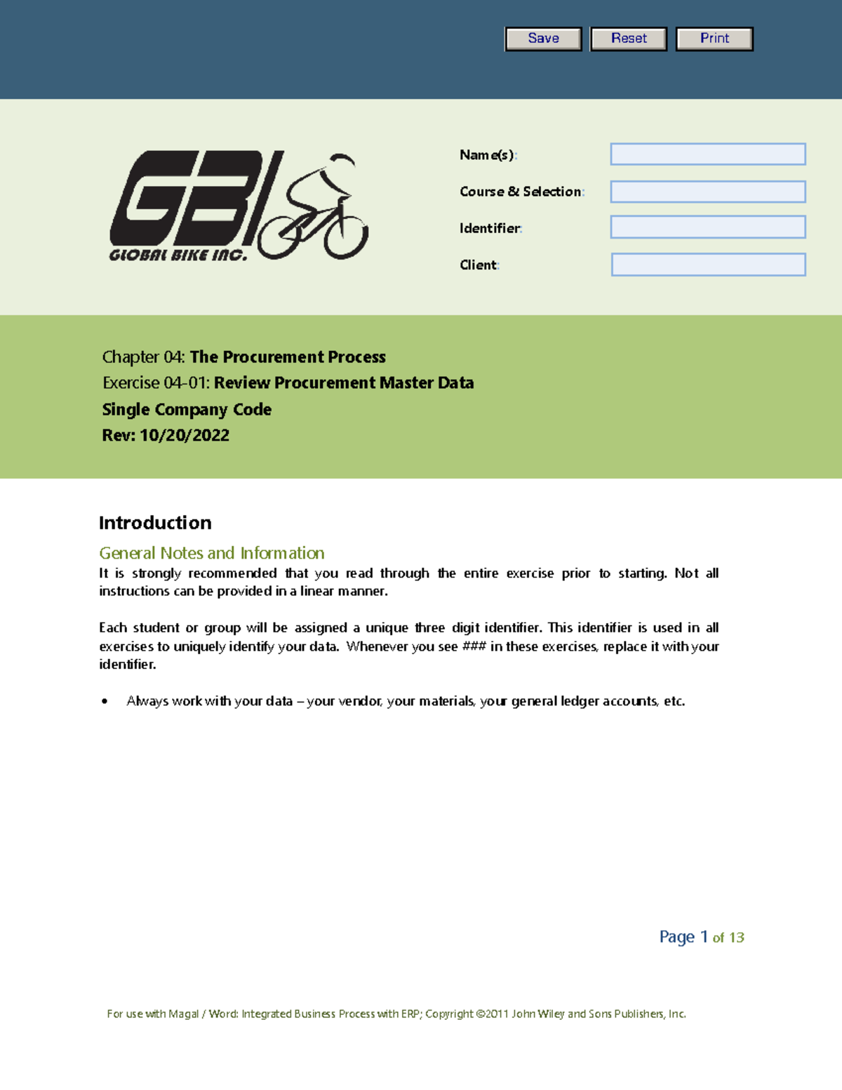 Exercise 04 01 Review Procurement Master Data - Introduction General ...