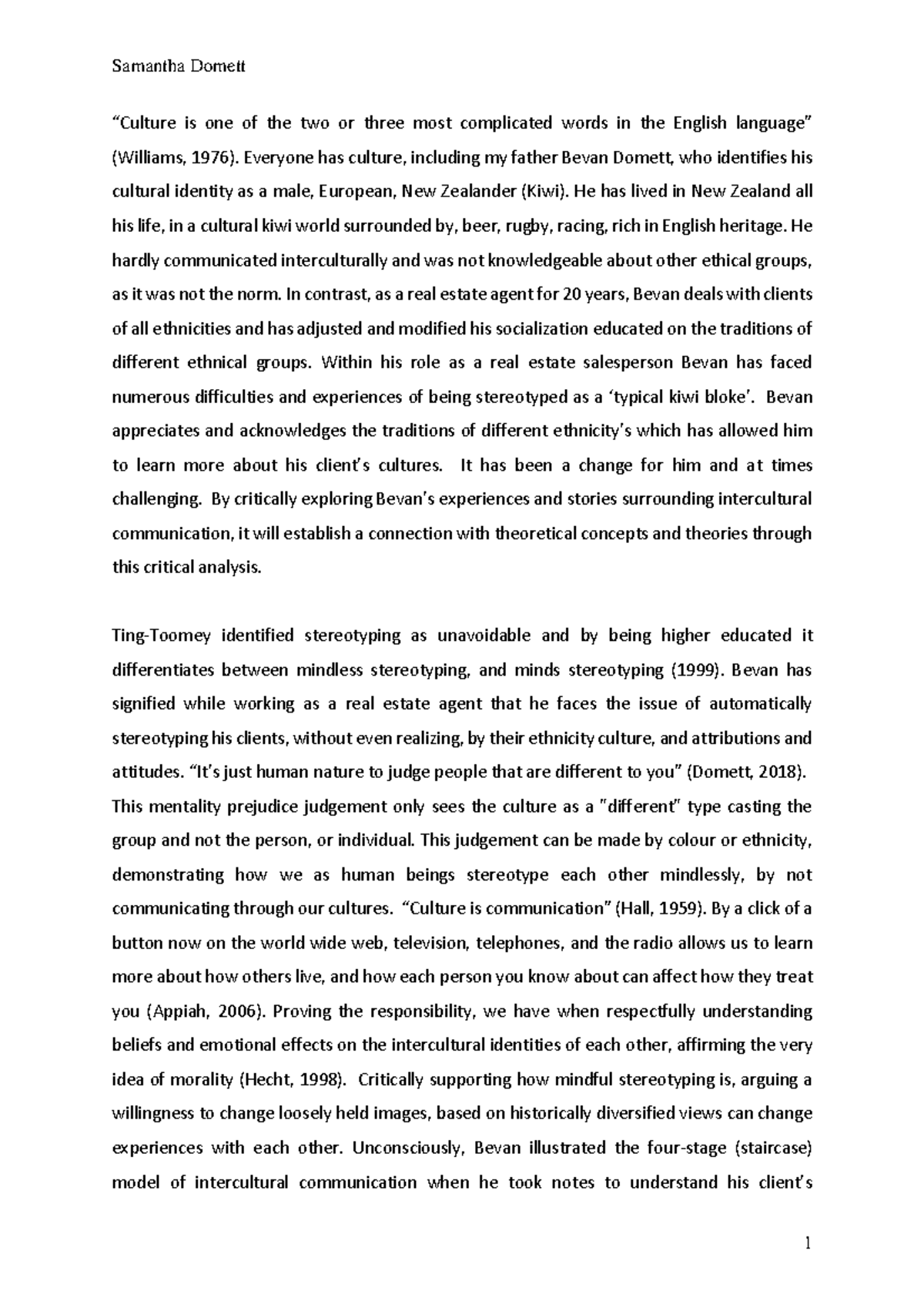 Intercultural Essay As 1 - Warning: TT: undefined function: 32 Warning: TT: undefined function ...