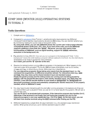 Assignment 3 - solutions - Carleton University School of Computer Science COMP 3000 (WINTER 2022 ...