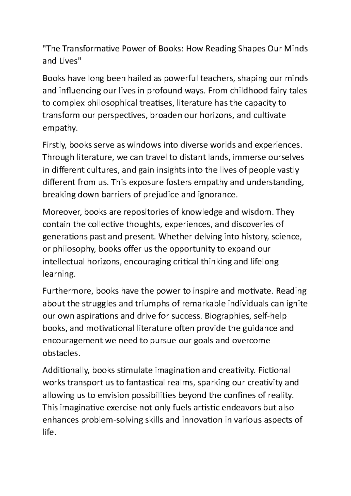 The Transformative Power of Books - From childhood fairy tales to ...