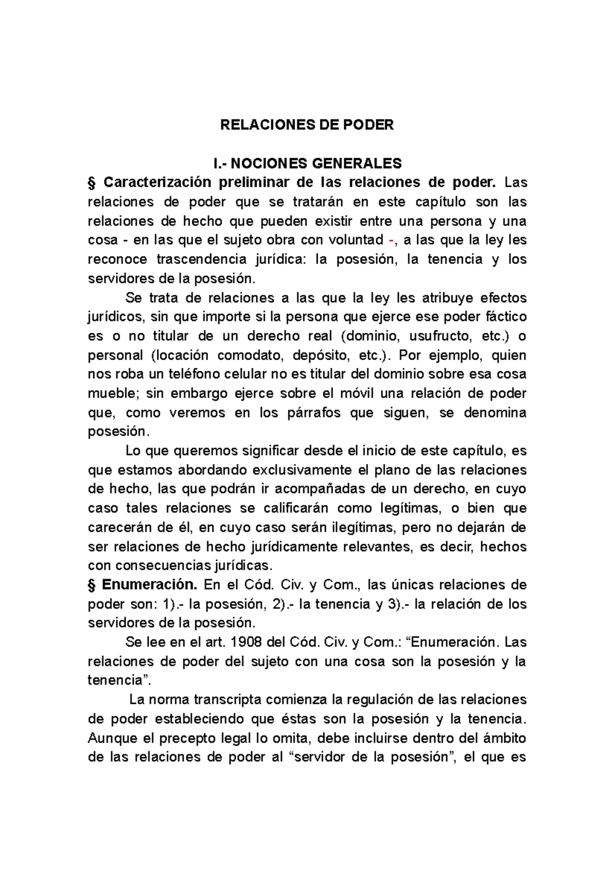 Relaciones de poder - RELACIONES DE PODER I.- NOCIONES GENERALES ...
