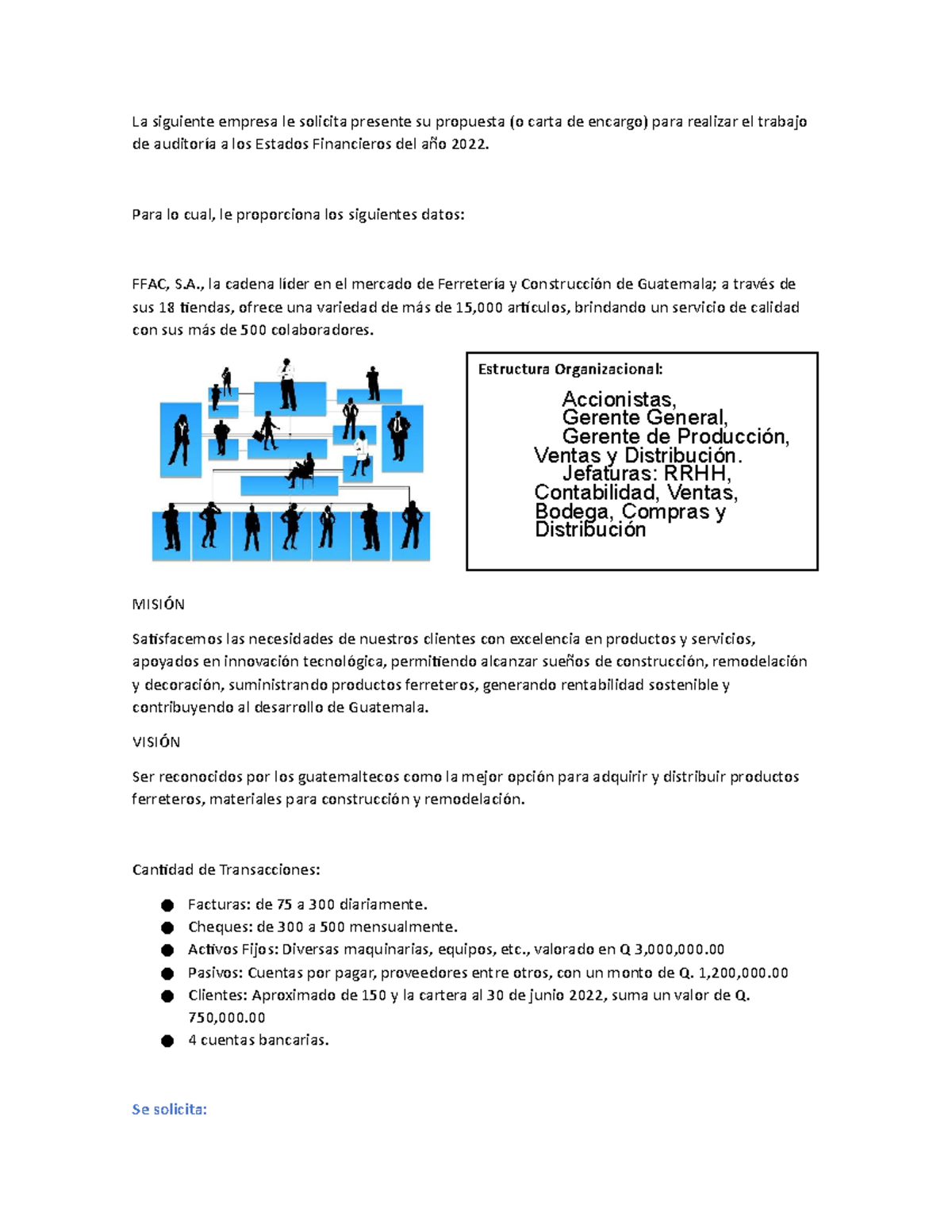 Copia de Tarea No. 1 Redacción de carta de encargo - La siguiente ...