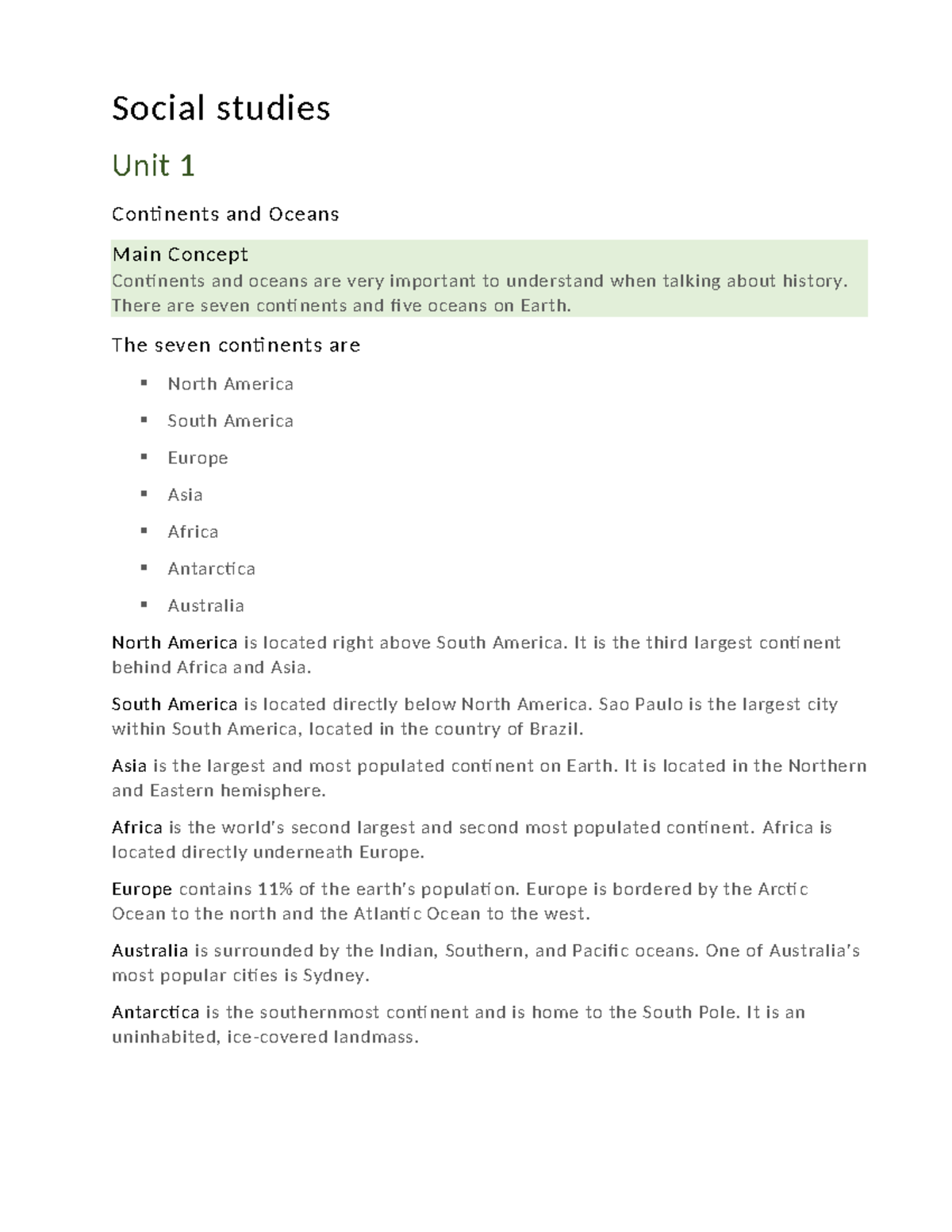 Social studies . 6 - Class notes from the textbook and video - Social ...