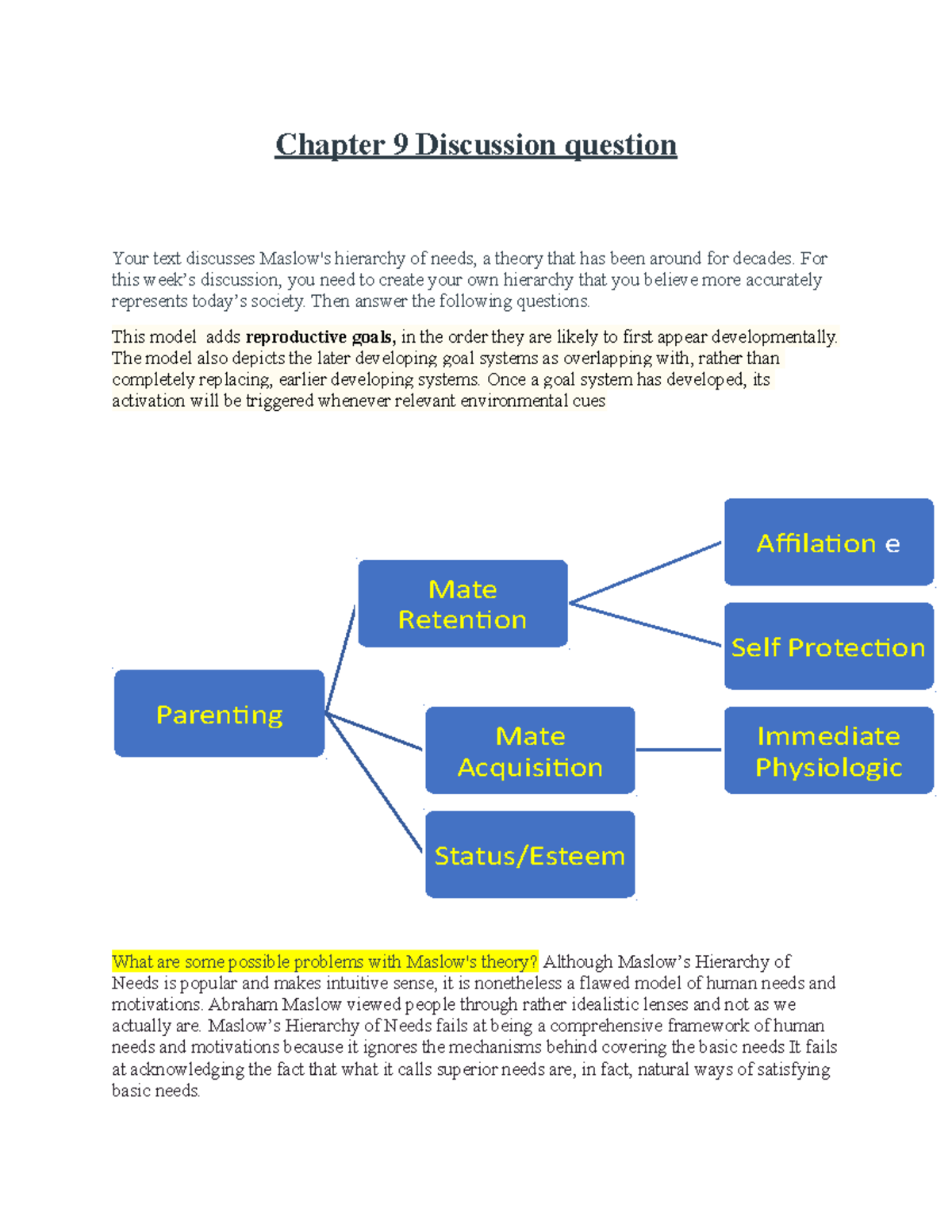 Psychology 100 - ch 9 discussion questions - Chapter 9 Discussion ...